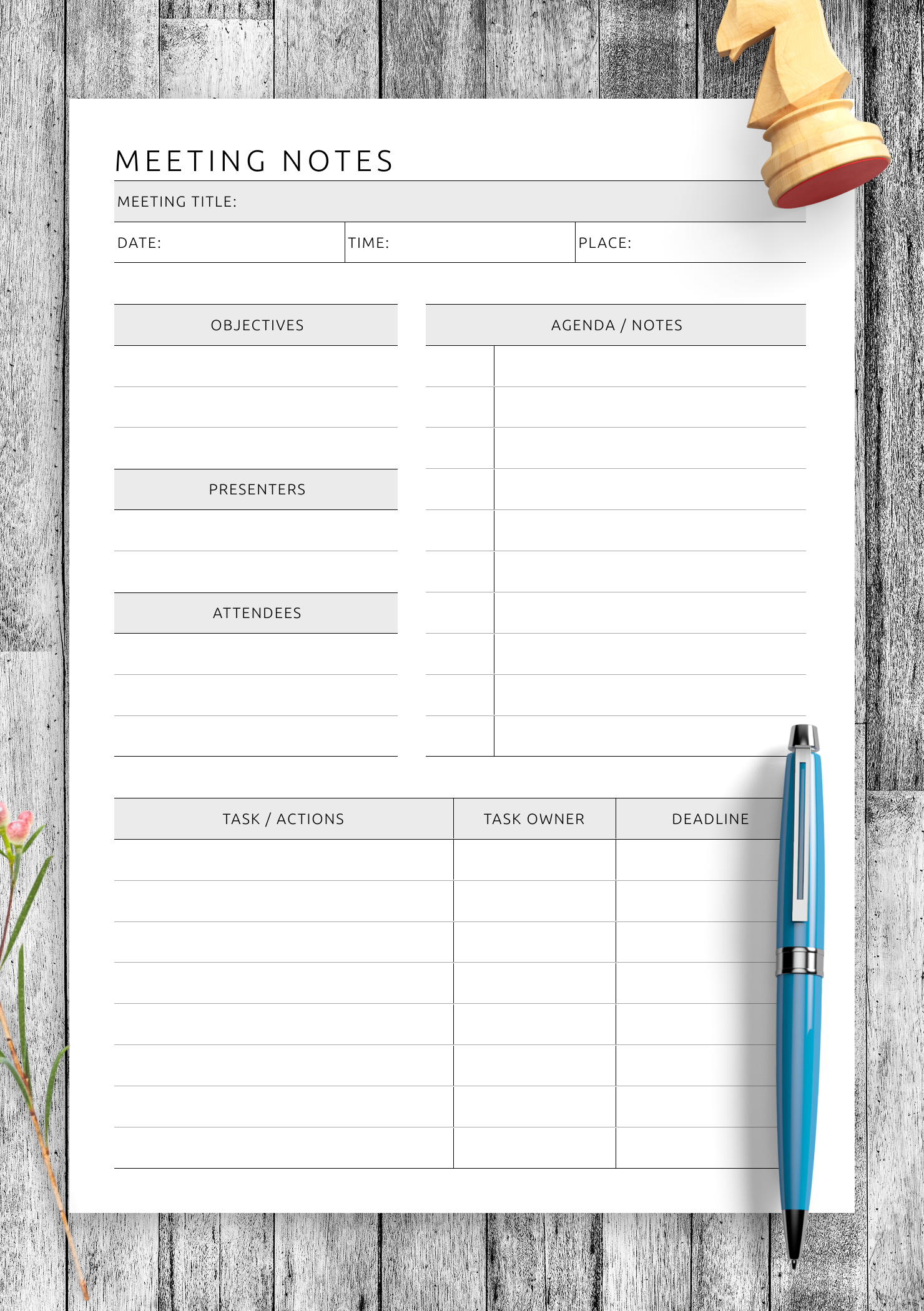 Meeting Agenda & Notes Template – Organize Your Workflow