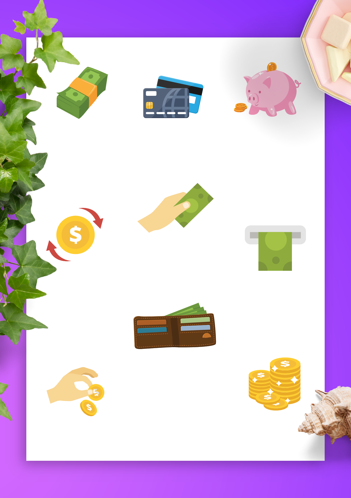 Download Lovely Money & Finance Sticker Pack PNG