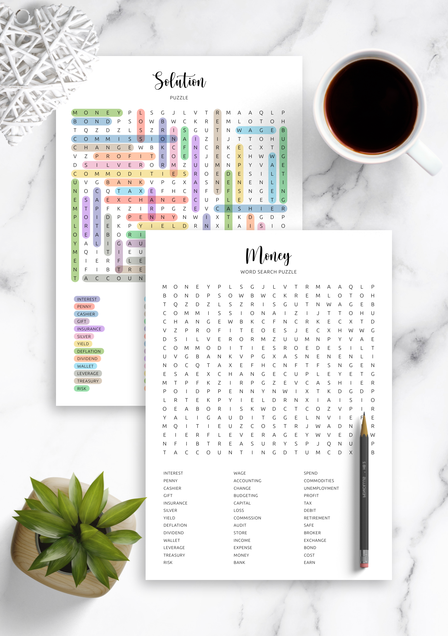Download Printable Money Word Search in PDF