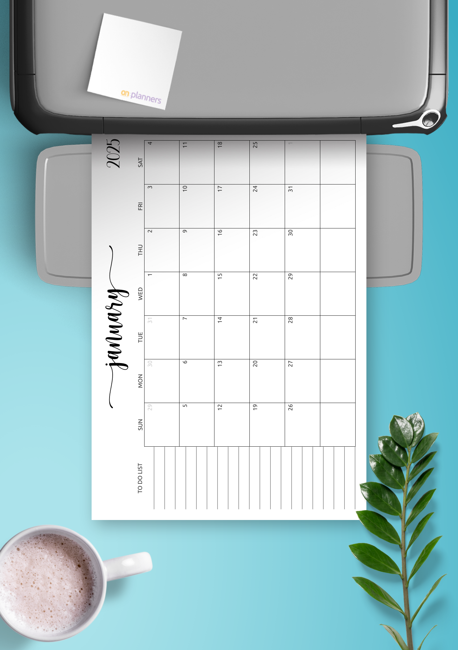 Download Printable Monthly Calendar with To-Do List PDF