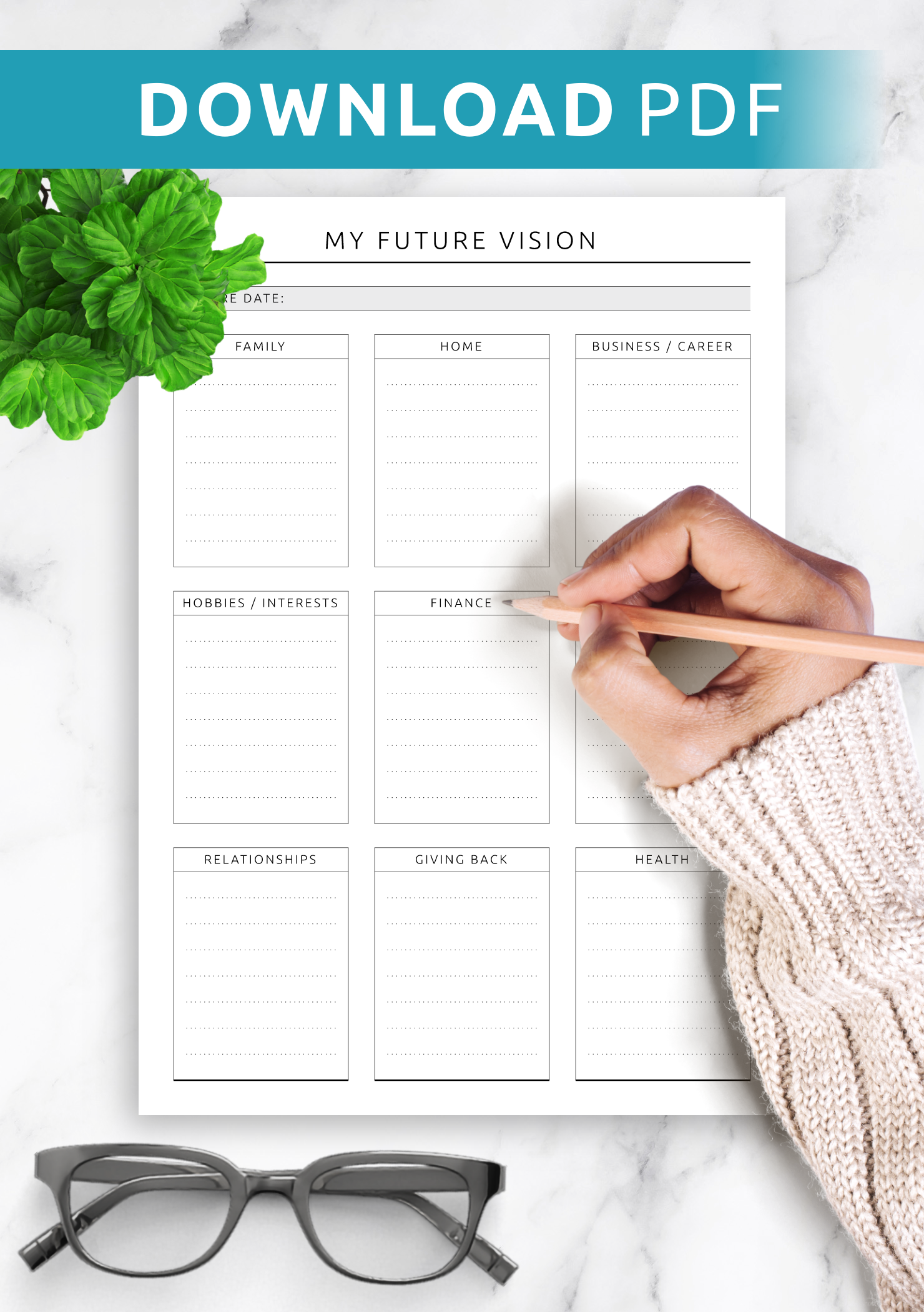 Download Printable My Future Vision Simple Template PDF