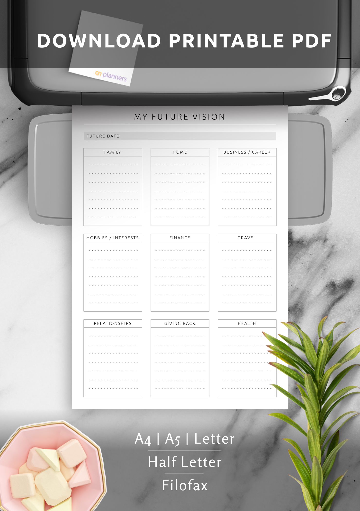 Download Printable My Future Vision Simple Template PDF