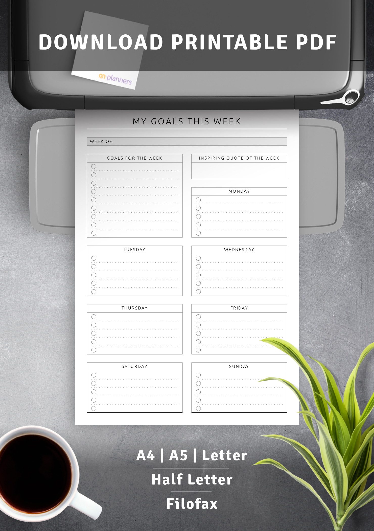Download Printable My Goals This Week PDF