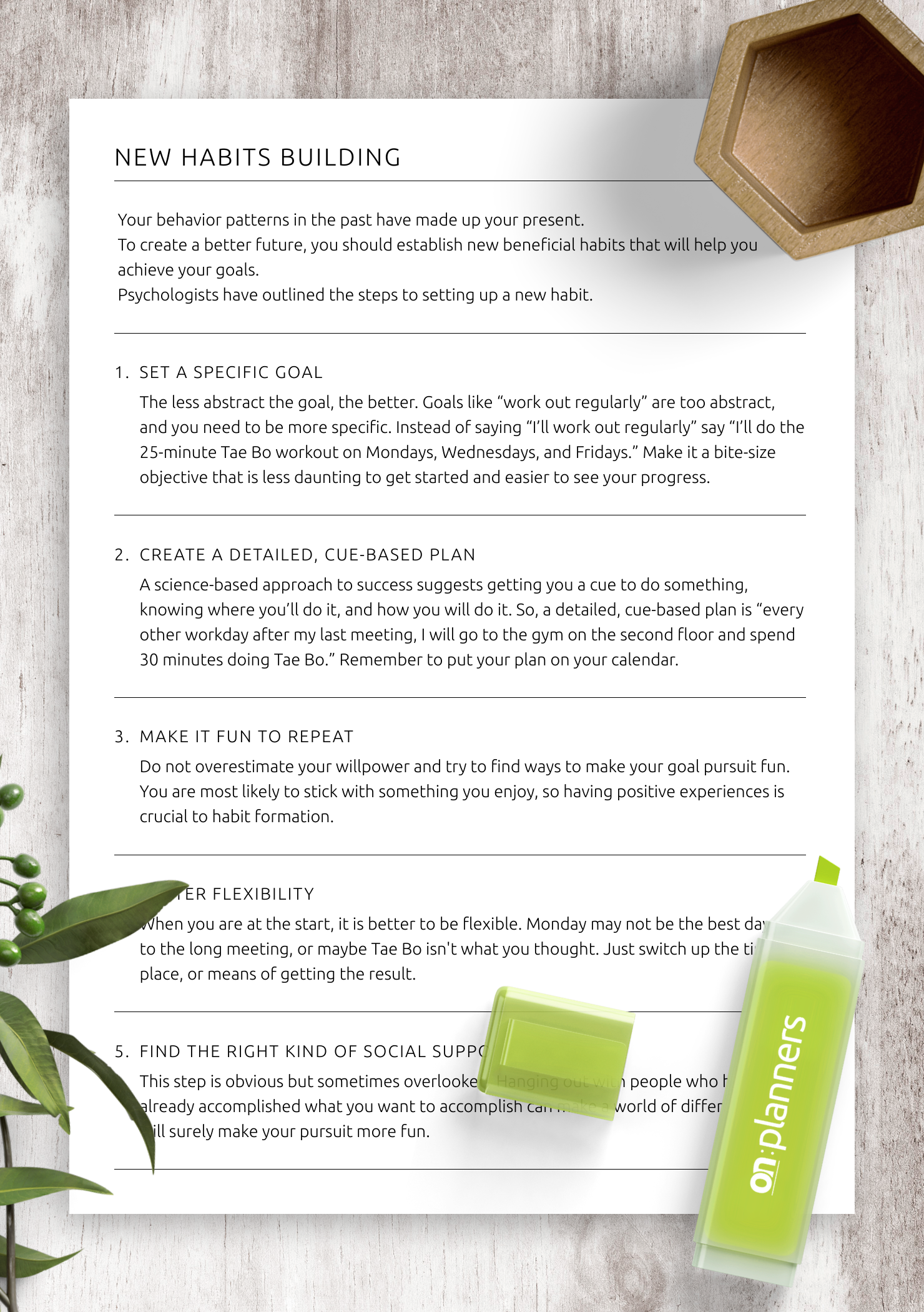 Download Printable New Habits Building PDF