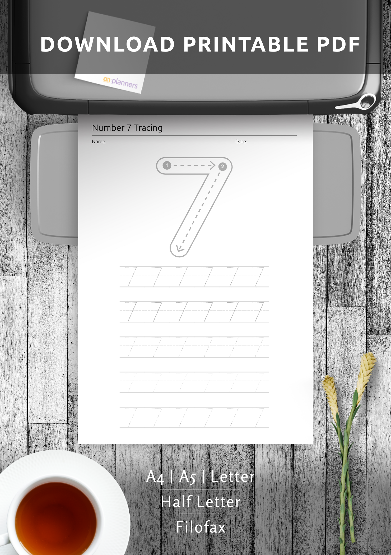 Download Number 7 Preschool Worksheets Printable PDF