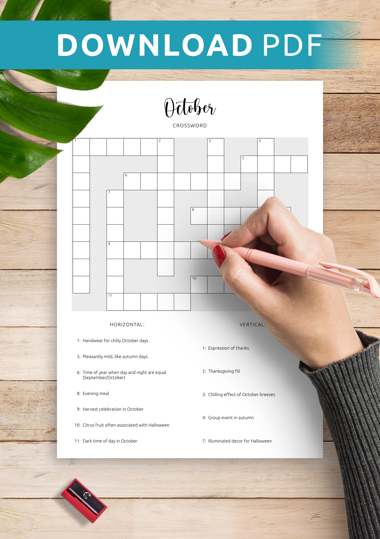 Download Printable October Crossword PDF – Embrace Autumn's Mysteries