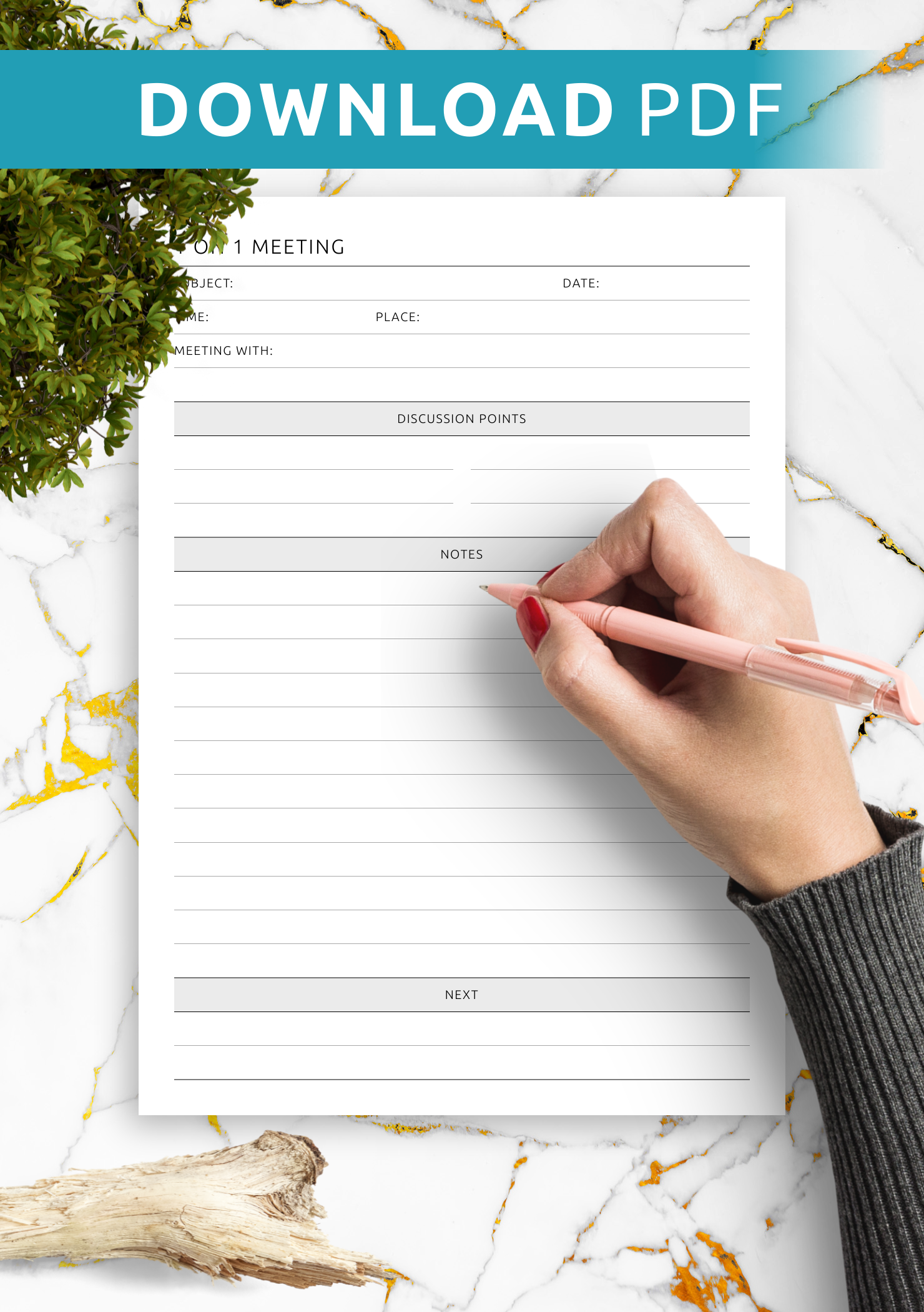 Download Printable One-on-One Meeting Notes Template PDF Download Printable One-on-One Meeting Notes Template PDF