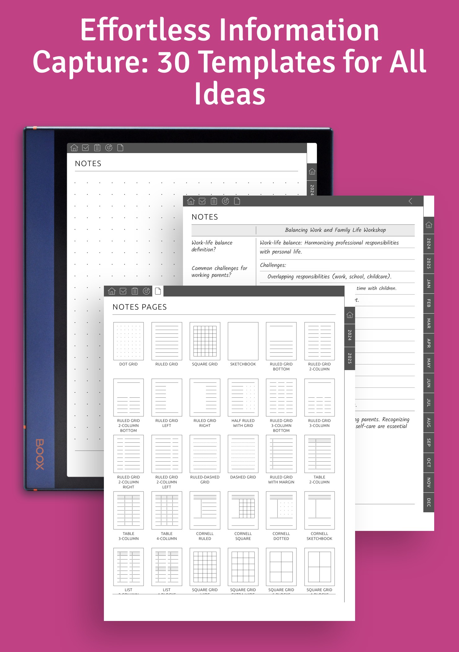 Download Project Planner Hyperlinked PDF for BOOX Note Air