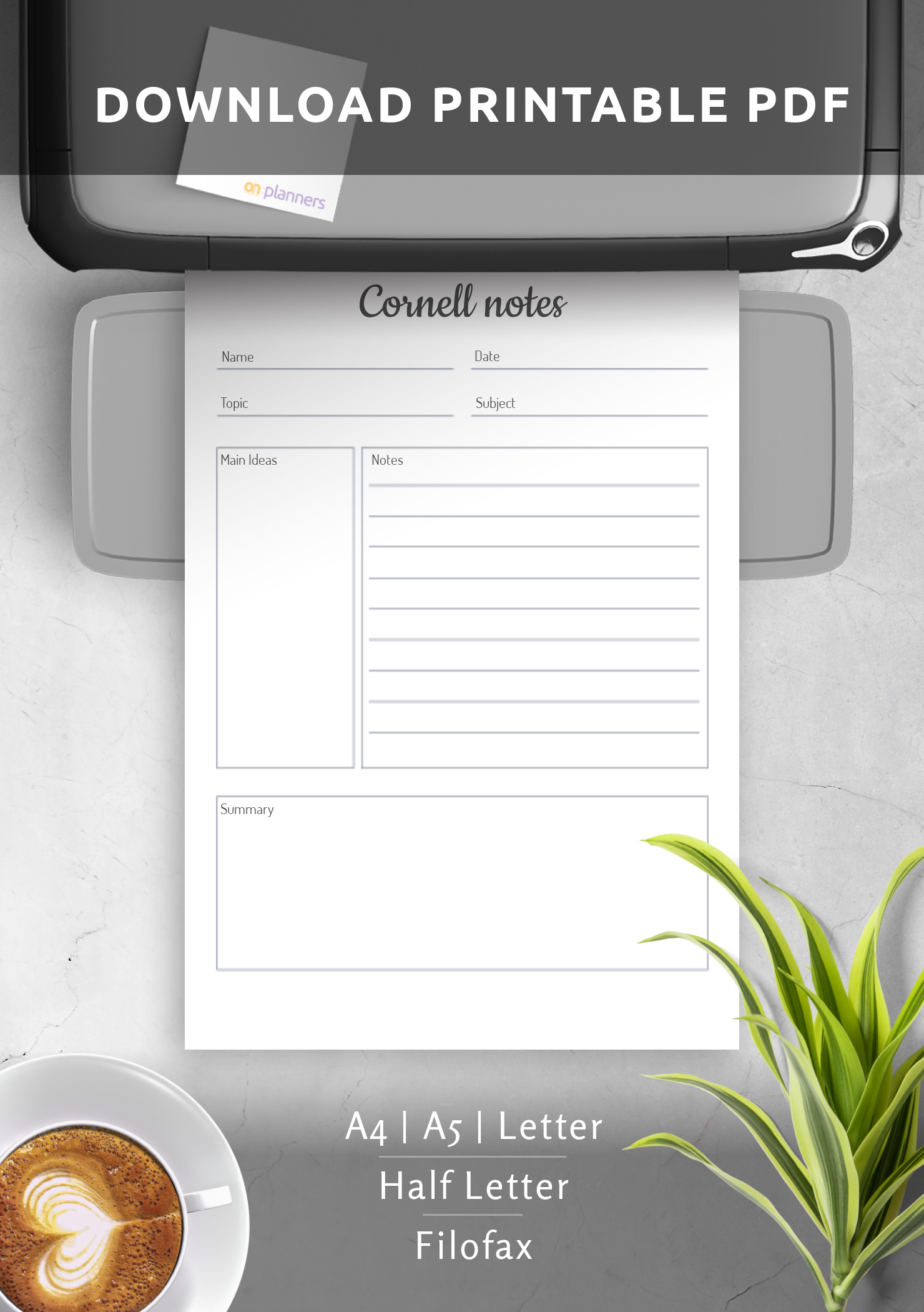 Original Cornell Notes Template – Study Smarter & Organize