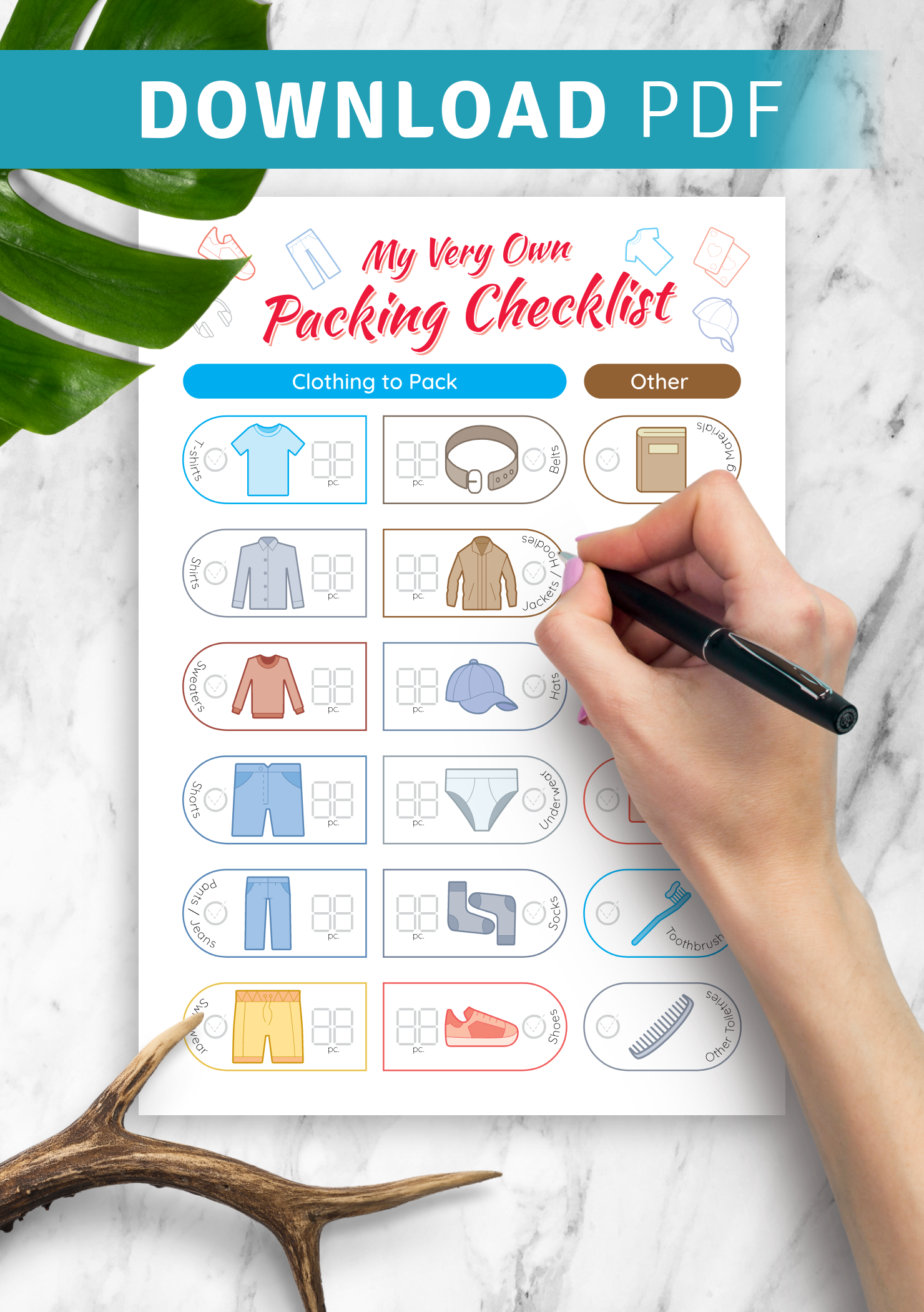Download Printable Packing Checklist for Boy PDF