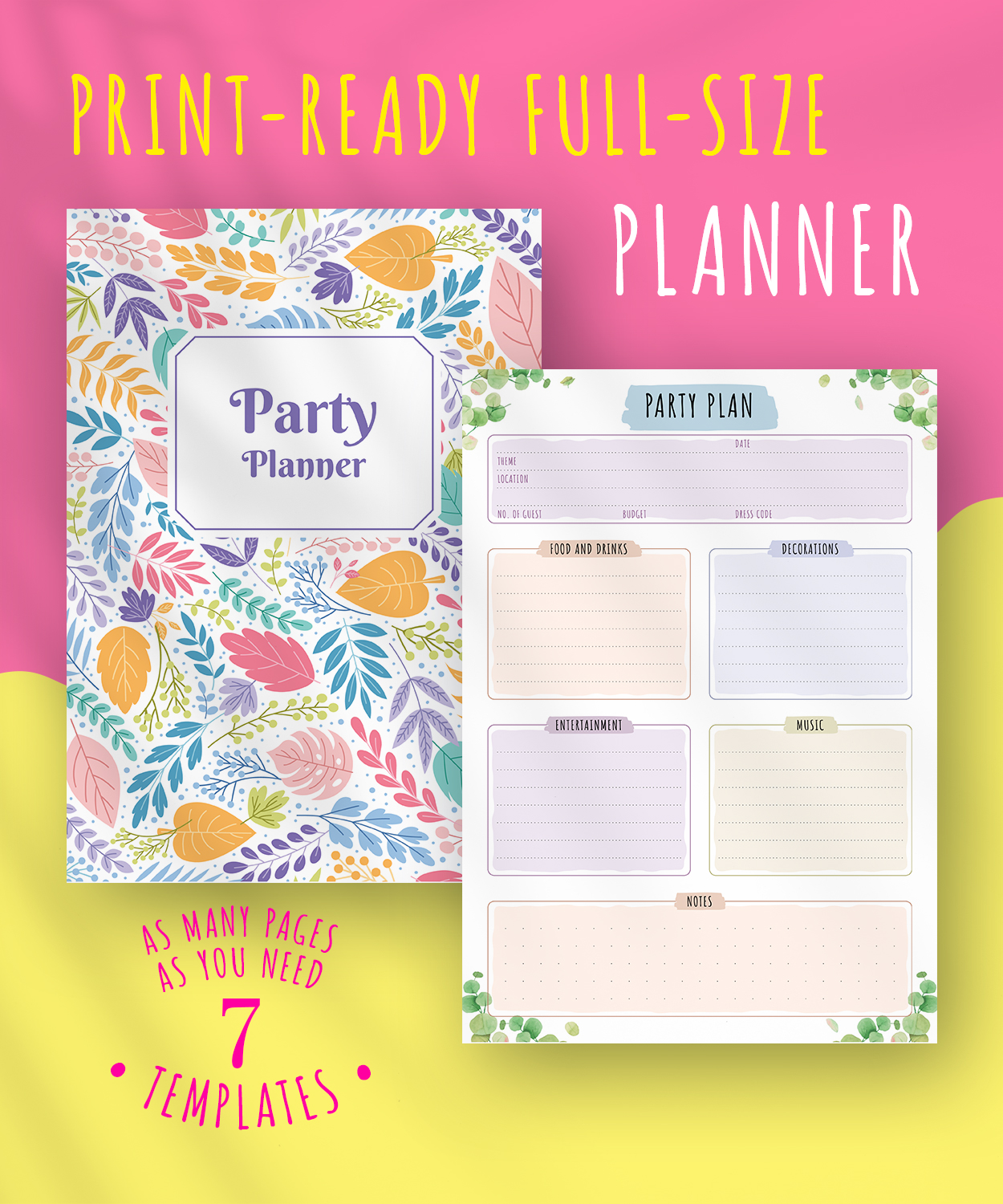 Download Printable Party Planner - Floral Style PDF