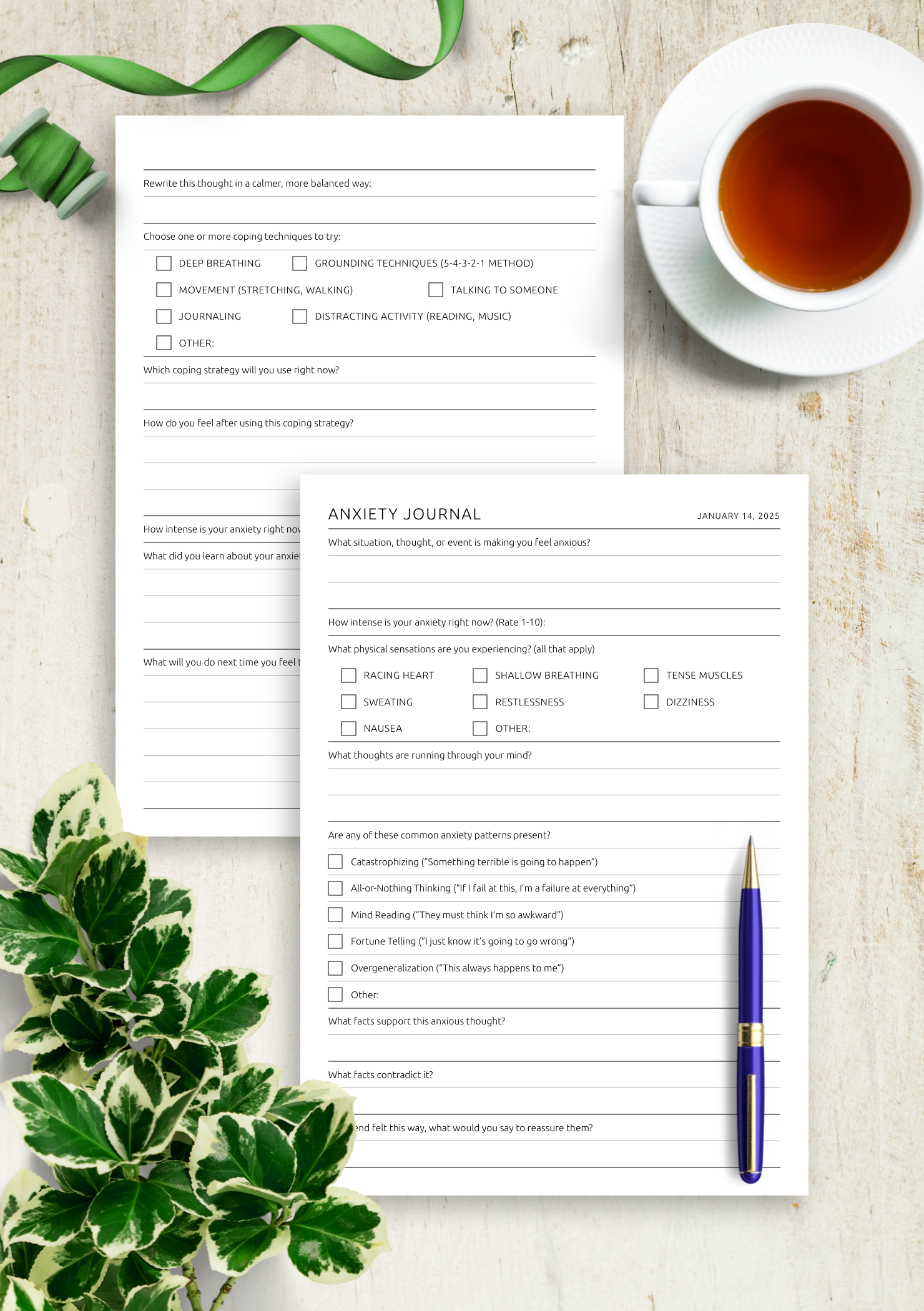 Anxiety Journal – Track Feelings & Reduce Daily Worry