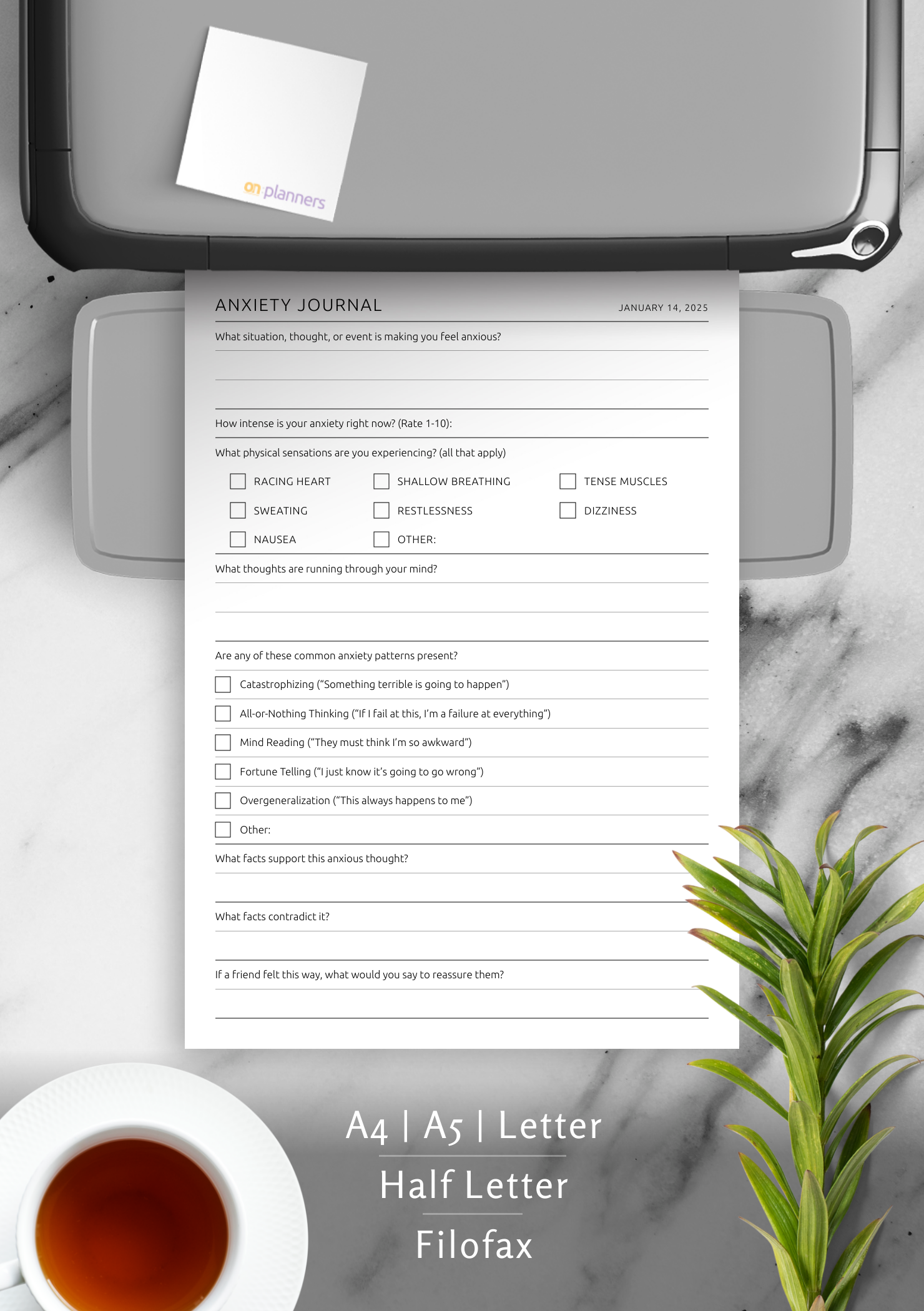 Anxiety Journal – Track Feelings & Reduce Daily Worry