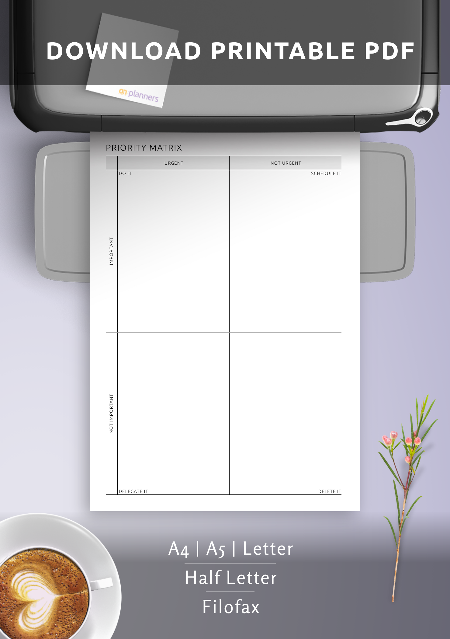 Download Printable Priority Matrix PDF