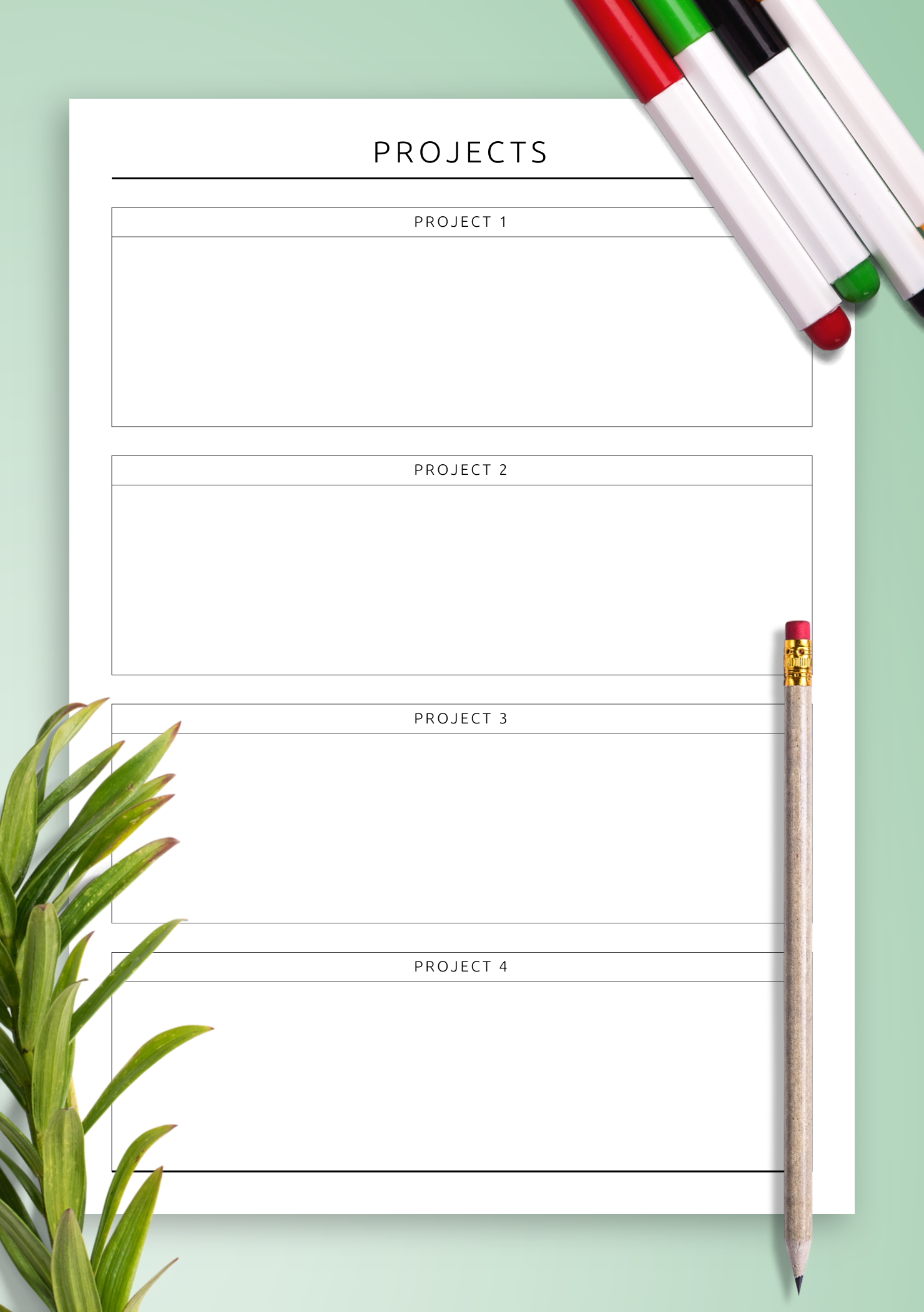 Download Printable Project List Template PDF
