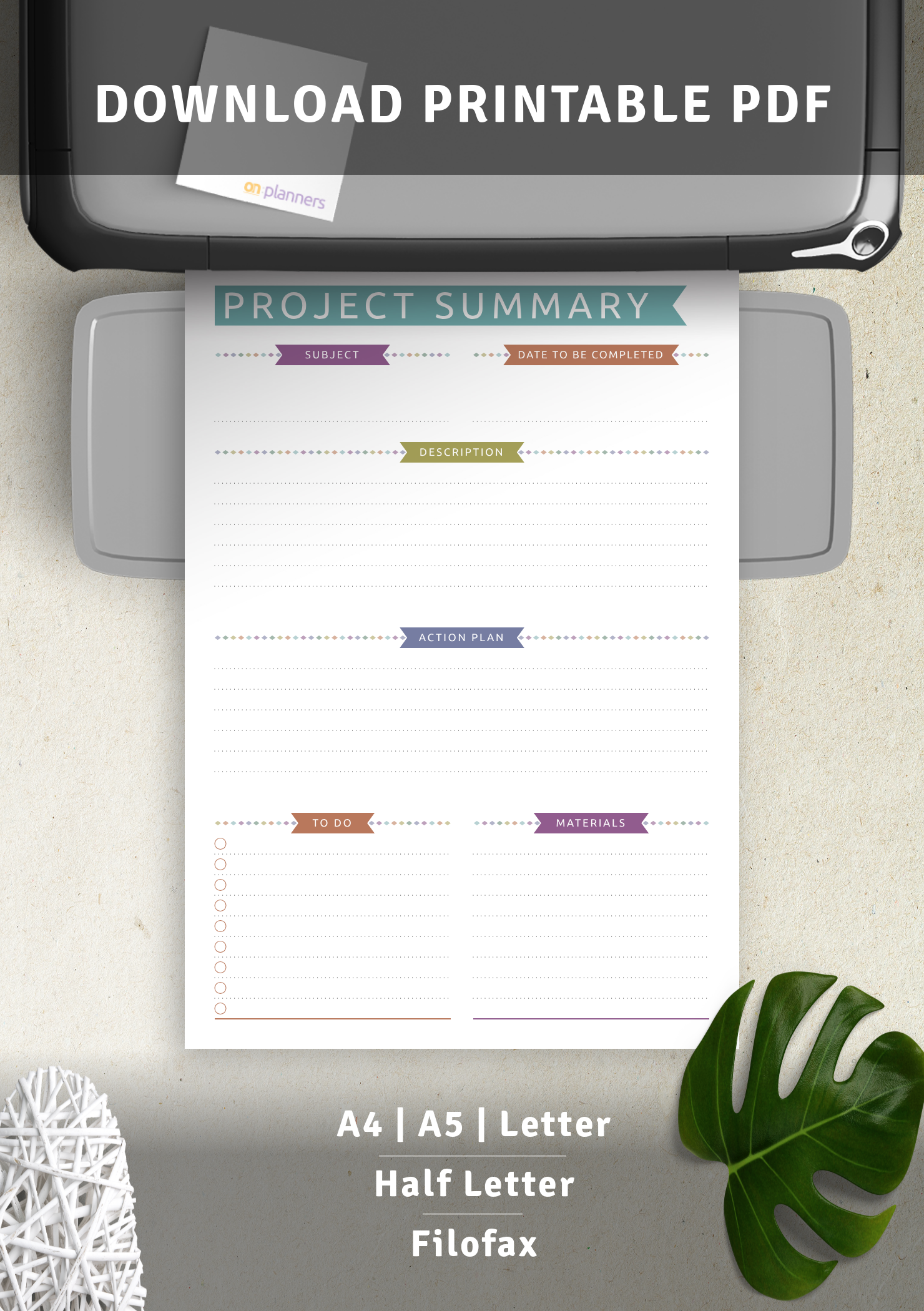 Download Printable Project Planning - Casual Style PDF