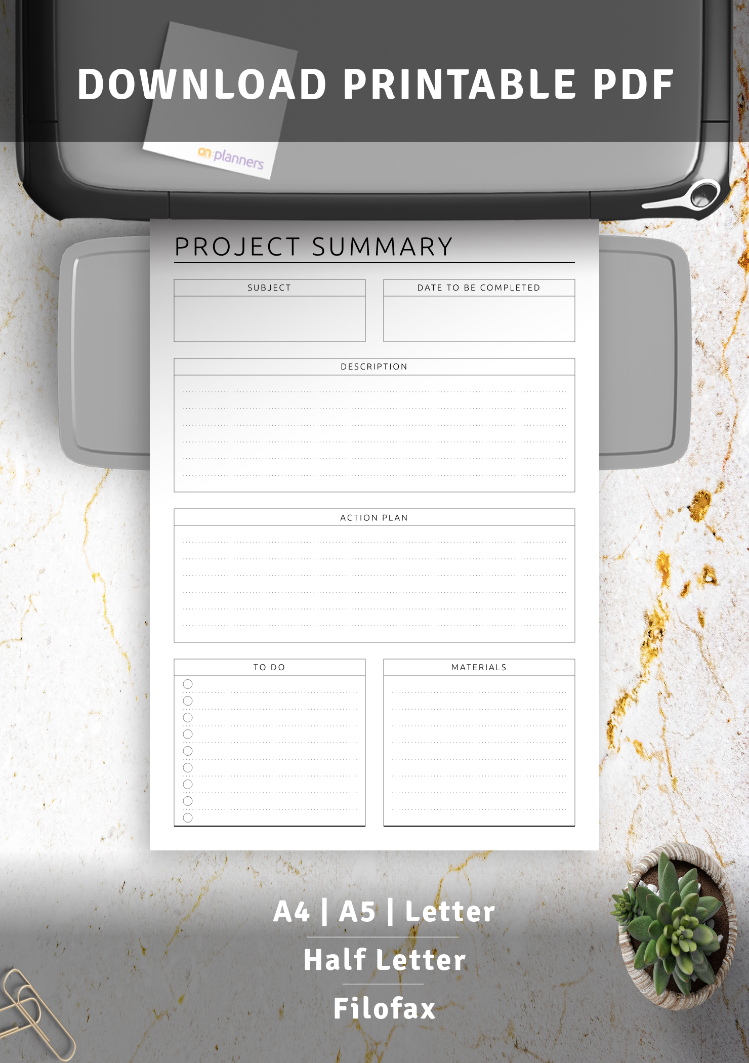 Project Planning Template – Structured & Customizable PDF Tool