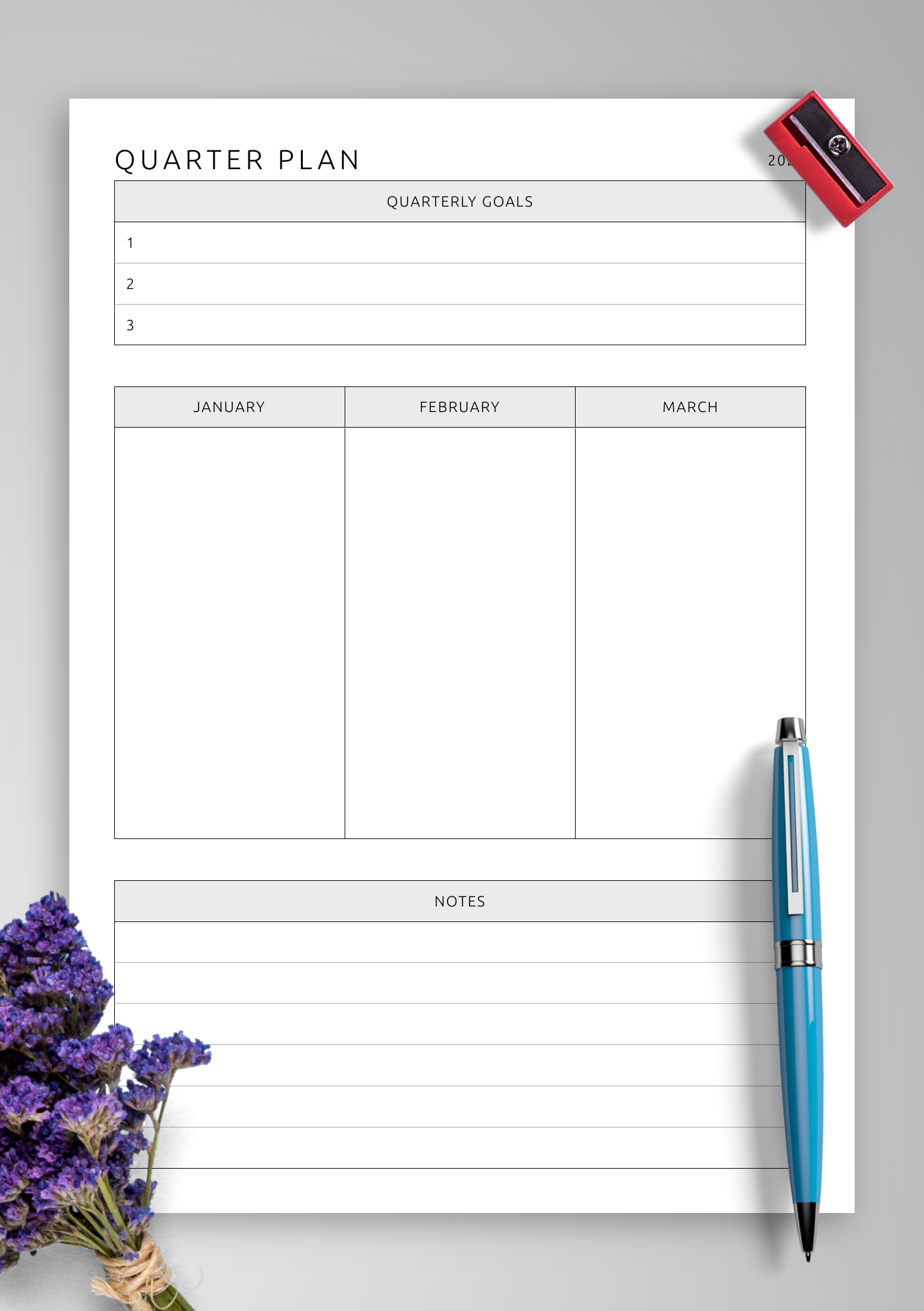 Quarter Plan Template – Strategic & Customizable PDF Layout