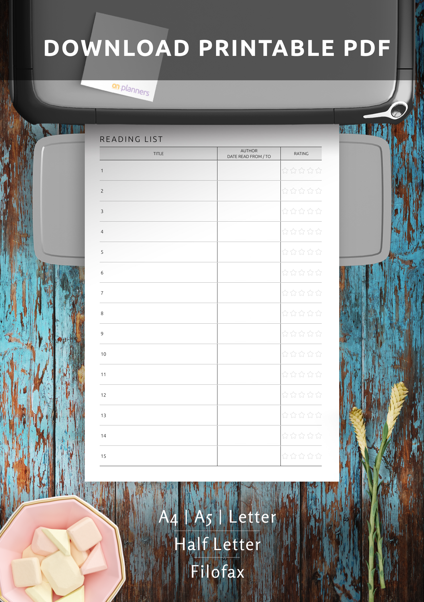 Download Printable Reading List Template PDF