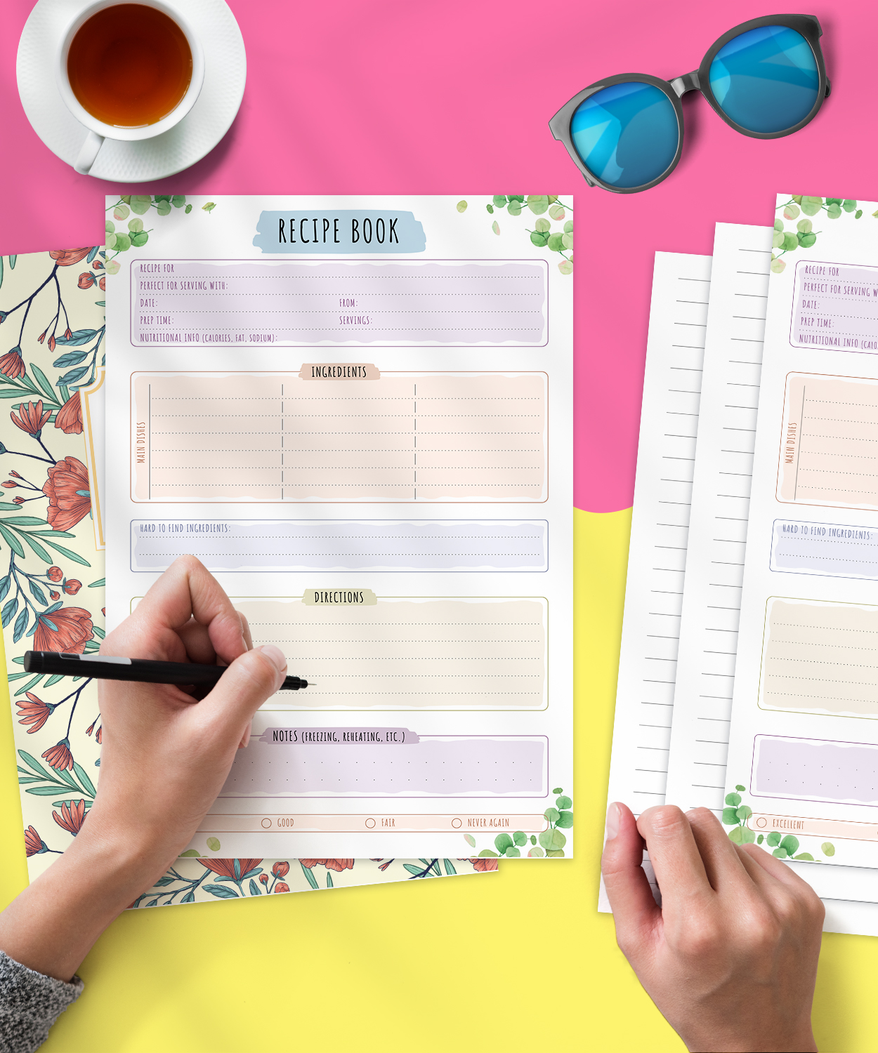 Download Printable Recipe Book - Floral Style PDF