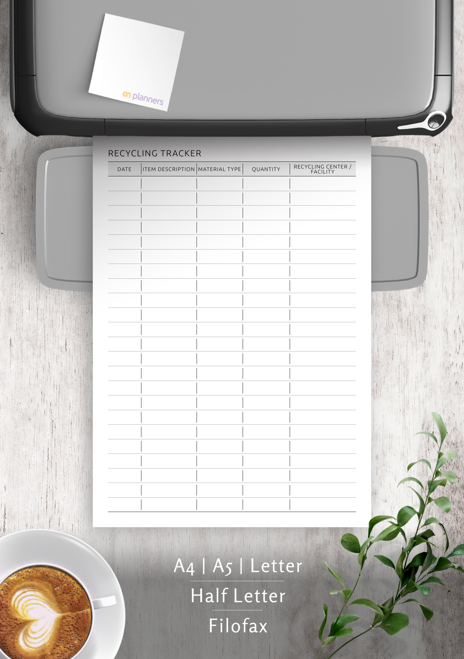 Recycling Tracker PDF: Printable & Digital Templates for reMarkable ...