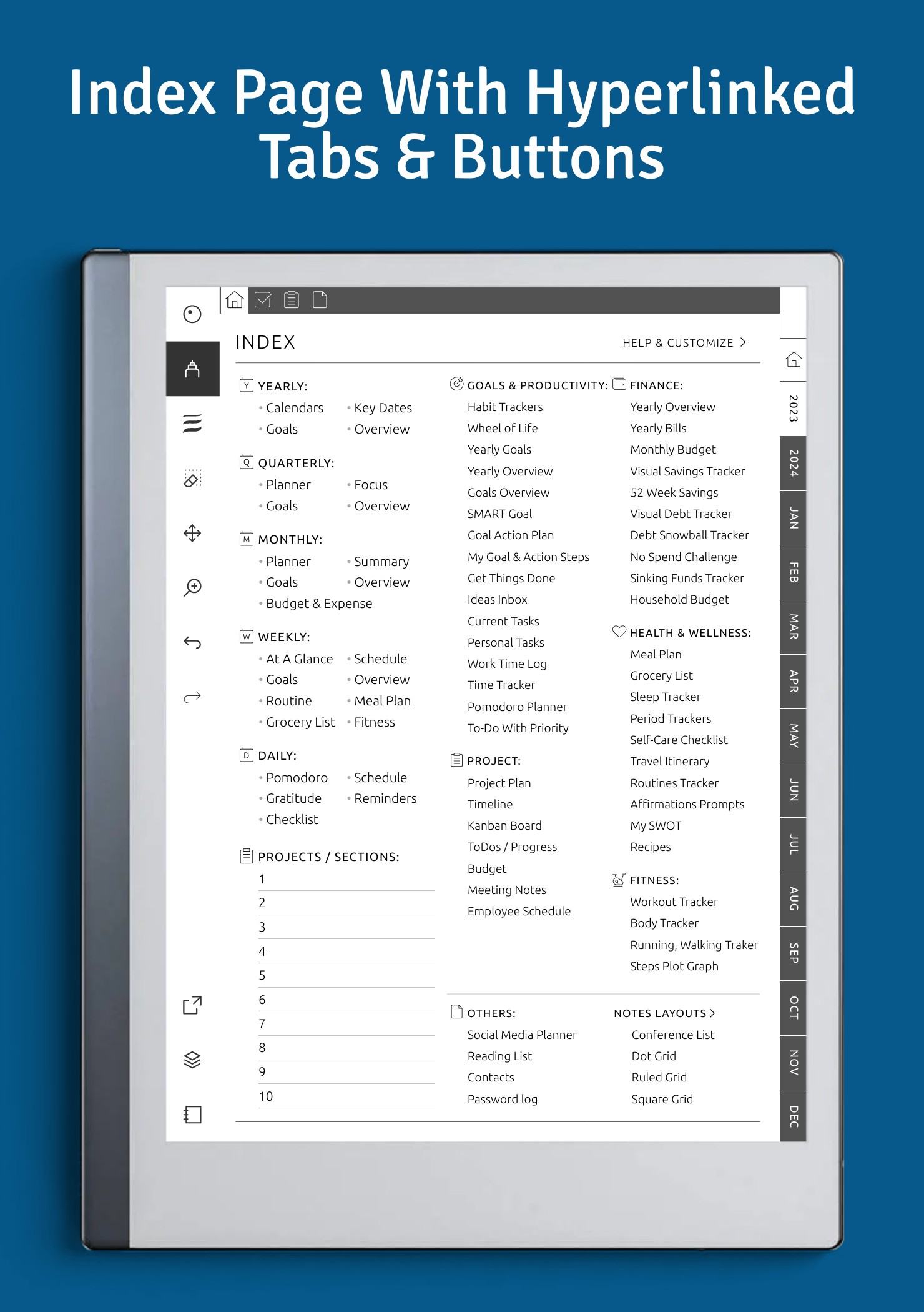 Download Ultimate reMarkable Planner Hyperlinked PDF