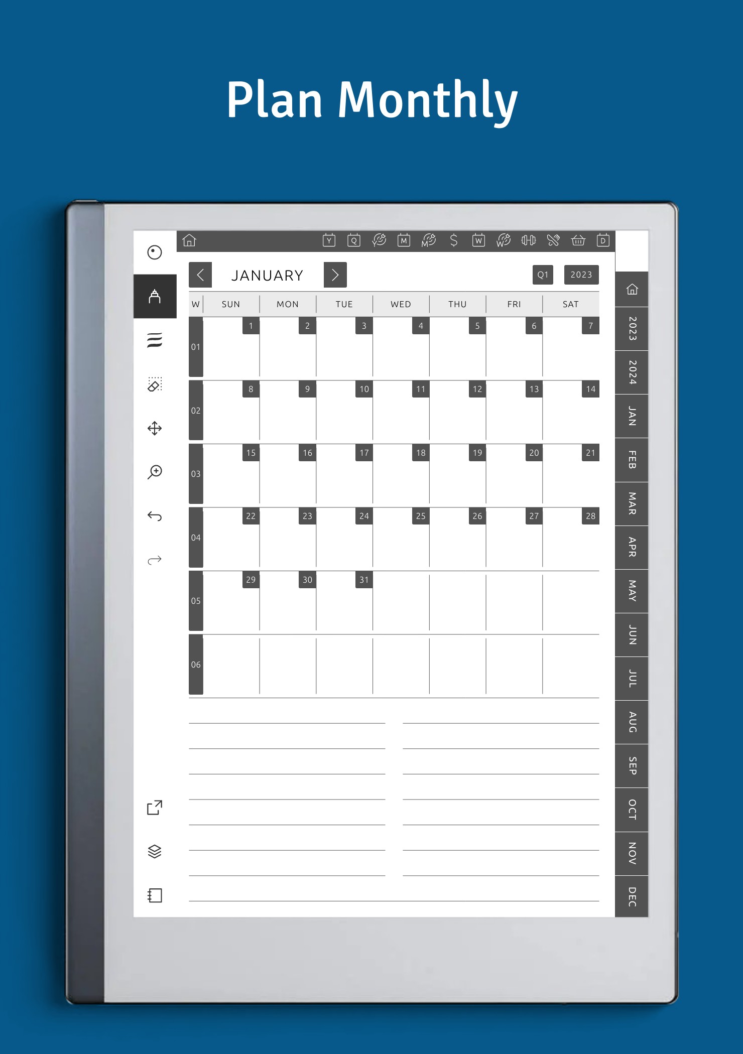 Download reMarkable Daily Planner Hyperlinked PDF