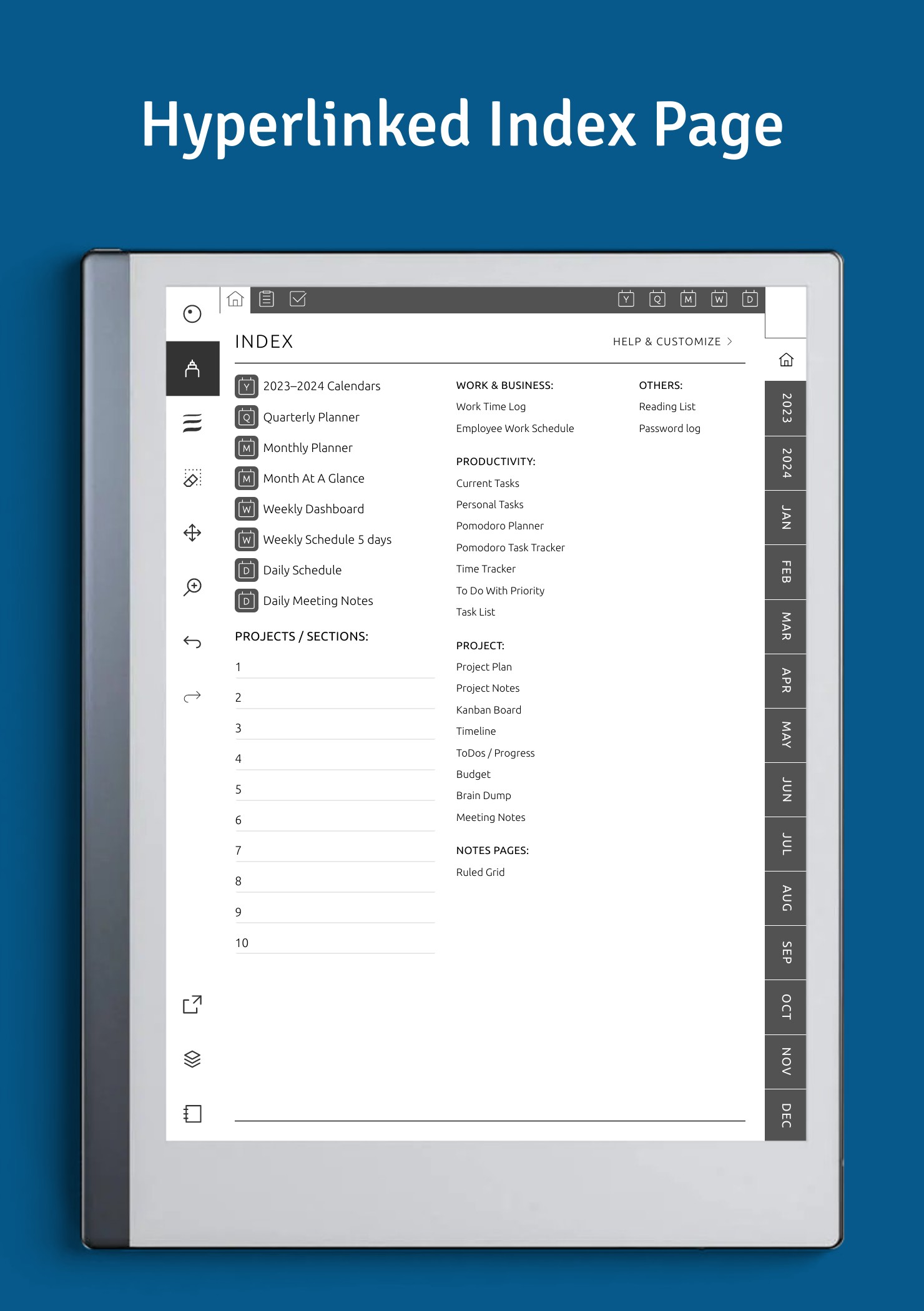 Download reMarkable Project Planner Hyperlinked PDF