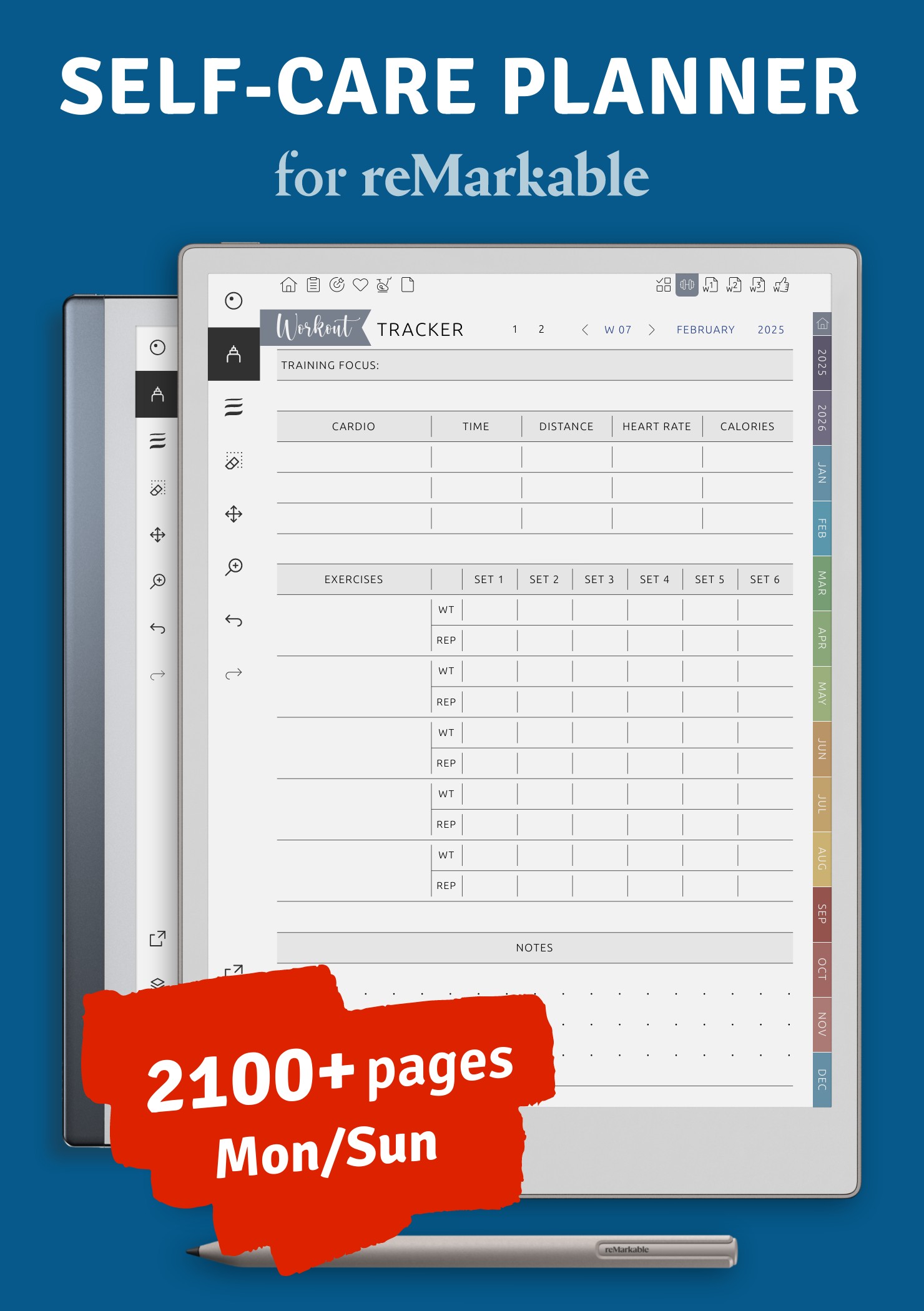 Download Self-care Planner PDF for reMarkable