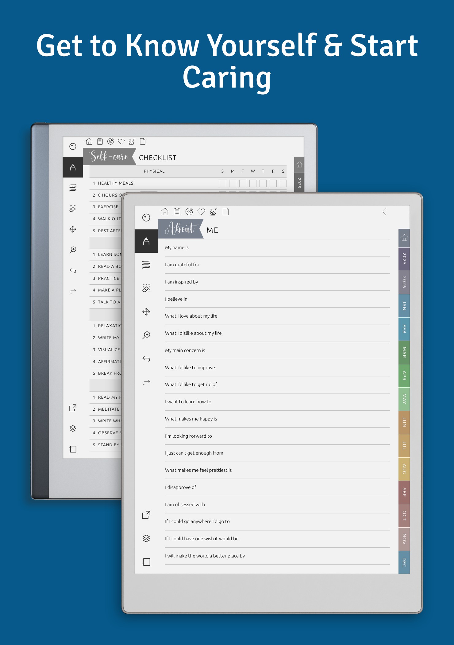 Download Self-care Planner PDF for reMarkable