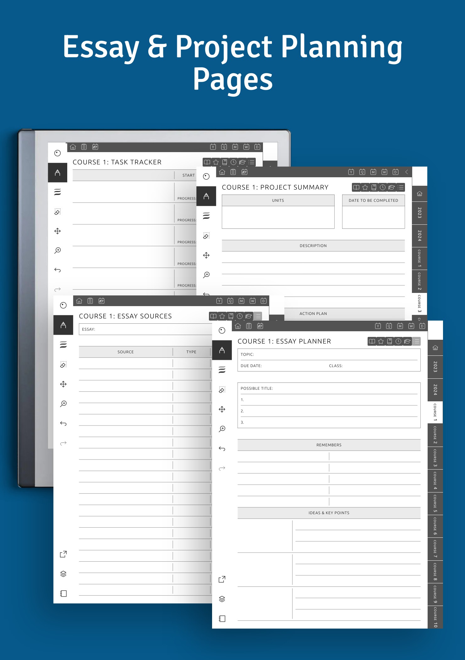 Download reMarkable Student Planner Hyperlinked PDF