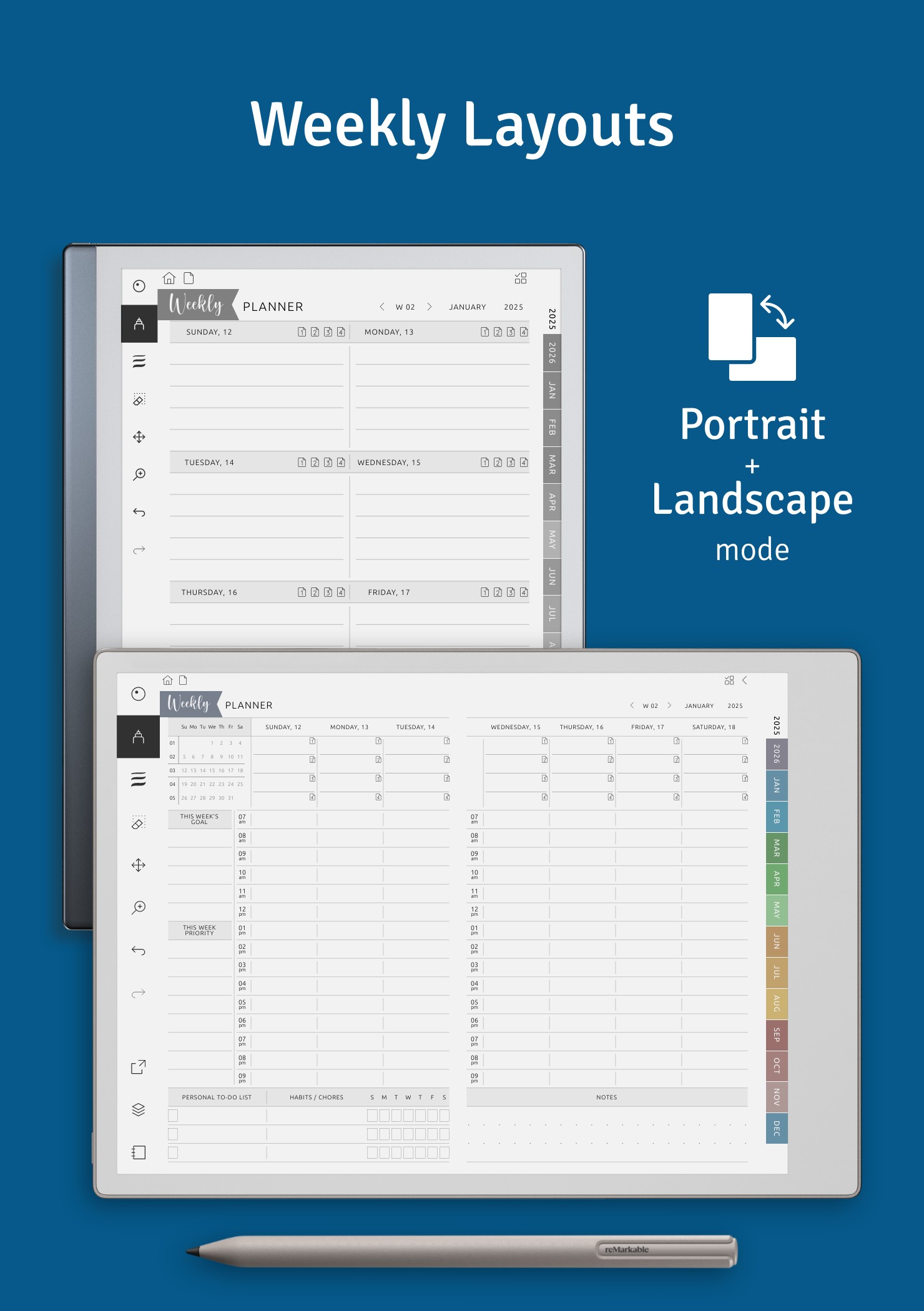 Download Weekly Journal PDF for reMarkable