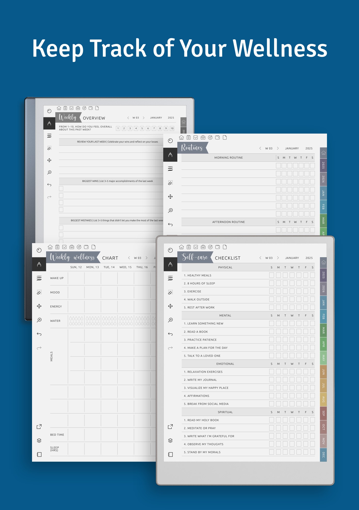 Download reMarkable Weekly Planner Hyperlinked PDF
