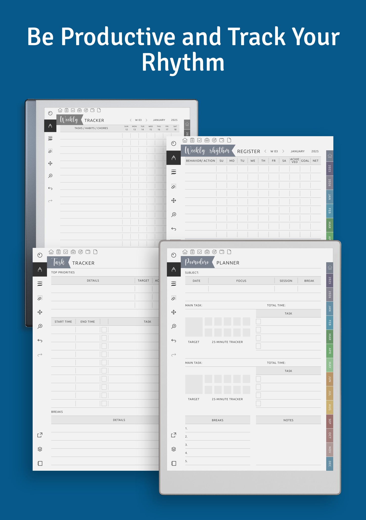 Download reMarkable Weekly Planner Hyperlinked PDF