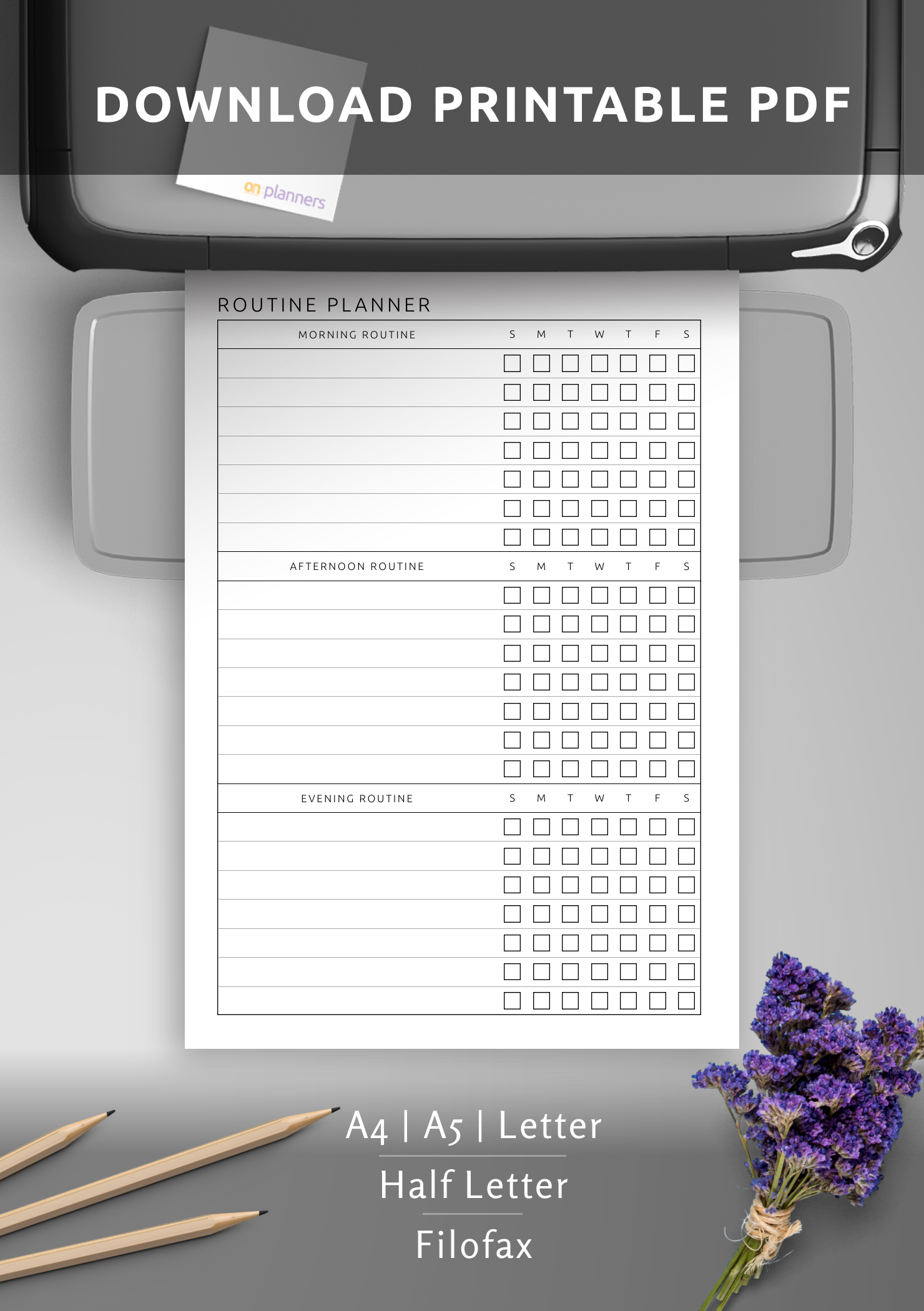 Download Printable Routine Planner Template PDF