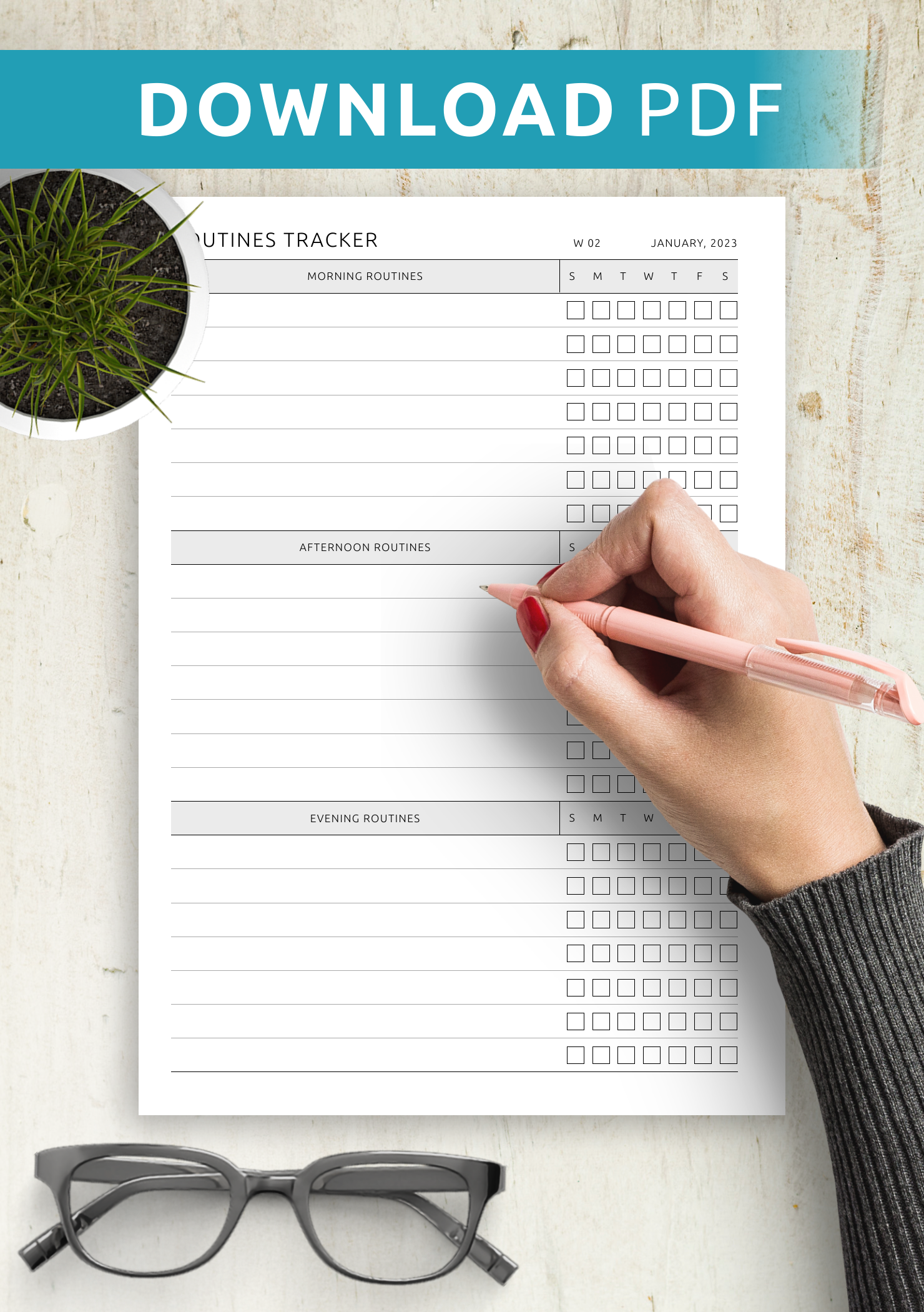 Download Printable Morning, Afternoon and Evening Routine Template PDF