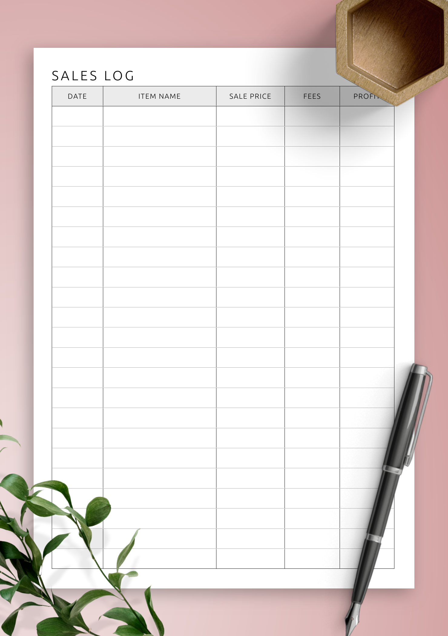 Download Printable Sales Log Template PDF
