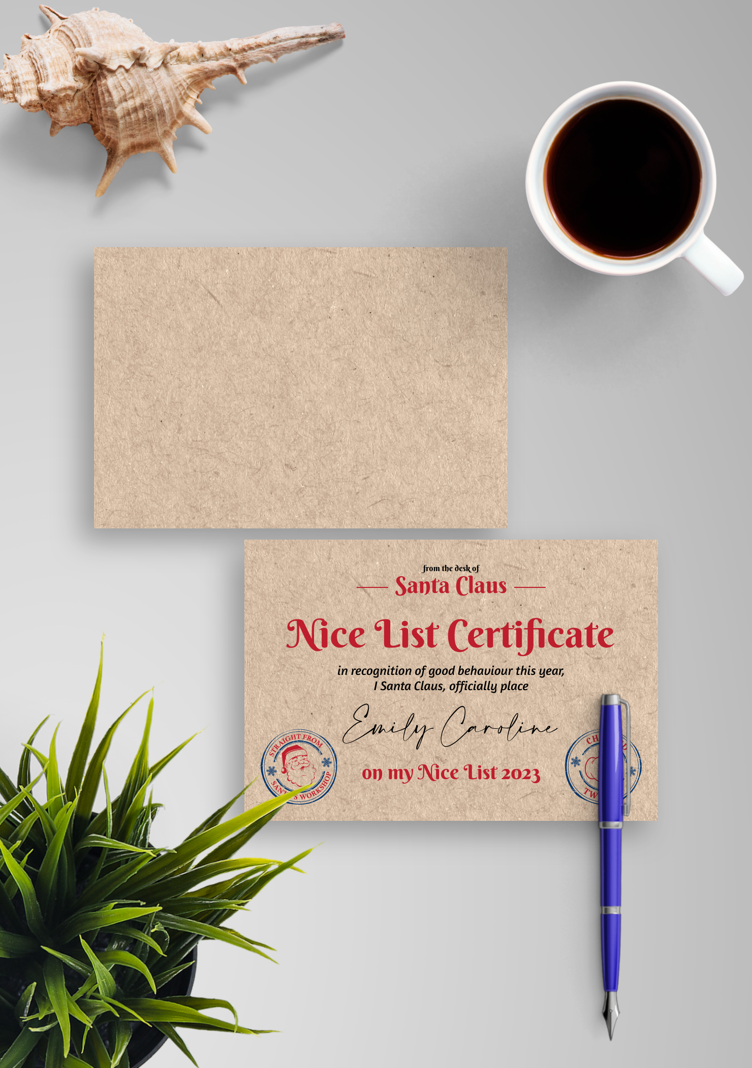 Download Printable Customizable Santa Claus Nice List Certificate PDF