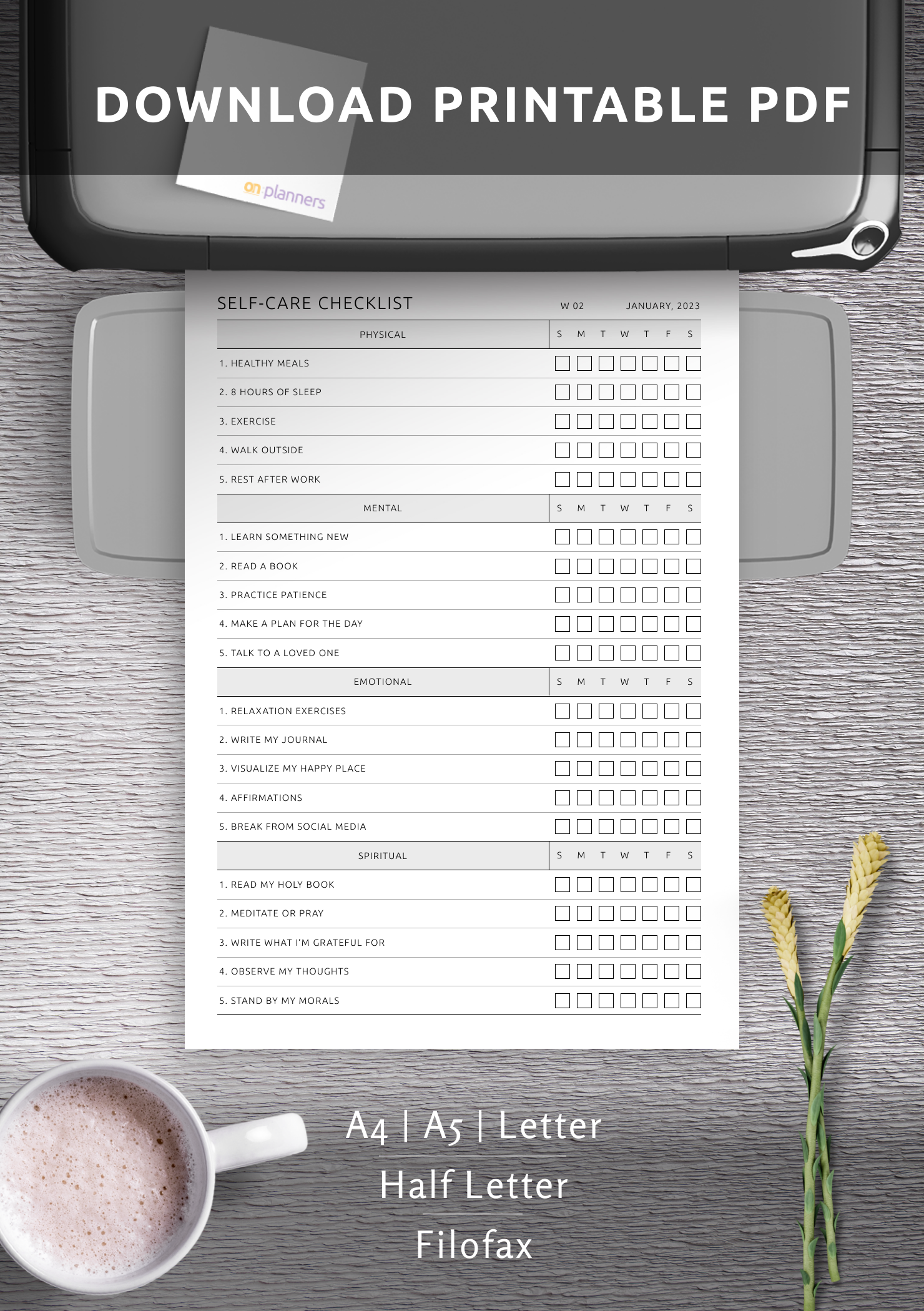 Self-Care Checklist PDF – Prioritize Your Well-Being Daily