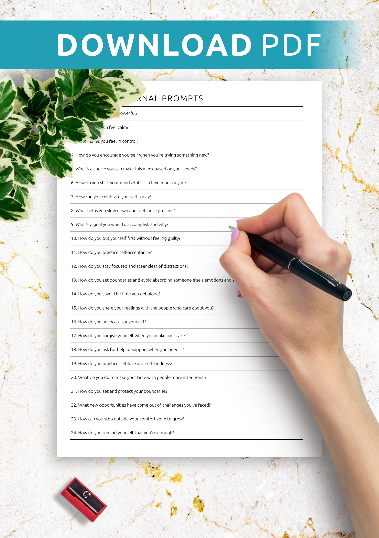 Self-Care Journal Prompts for Mindfulness & Well-Being