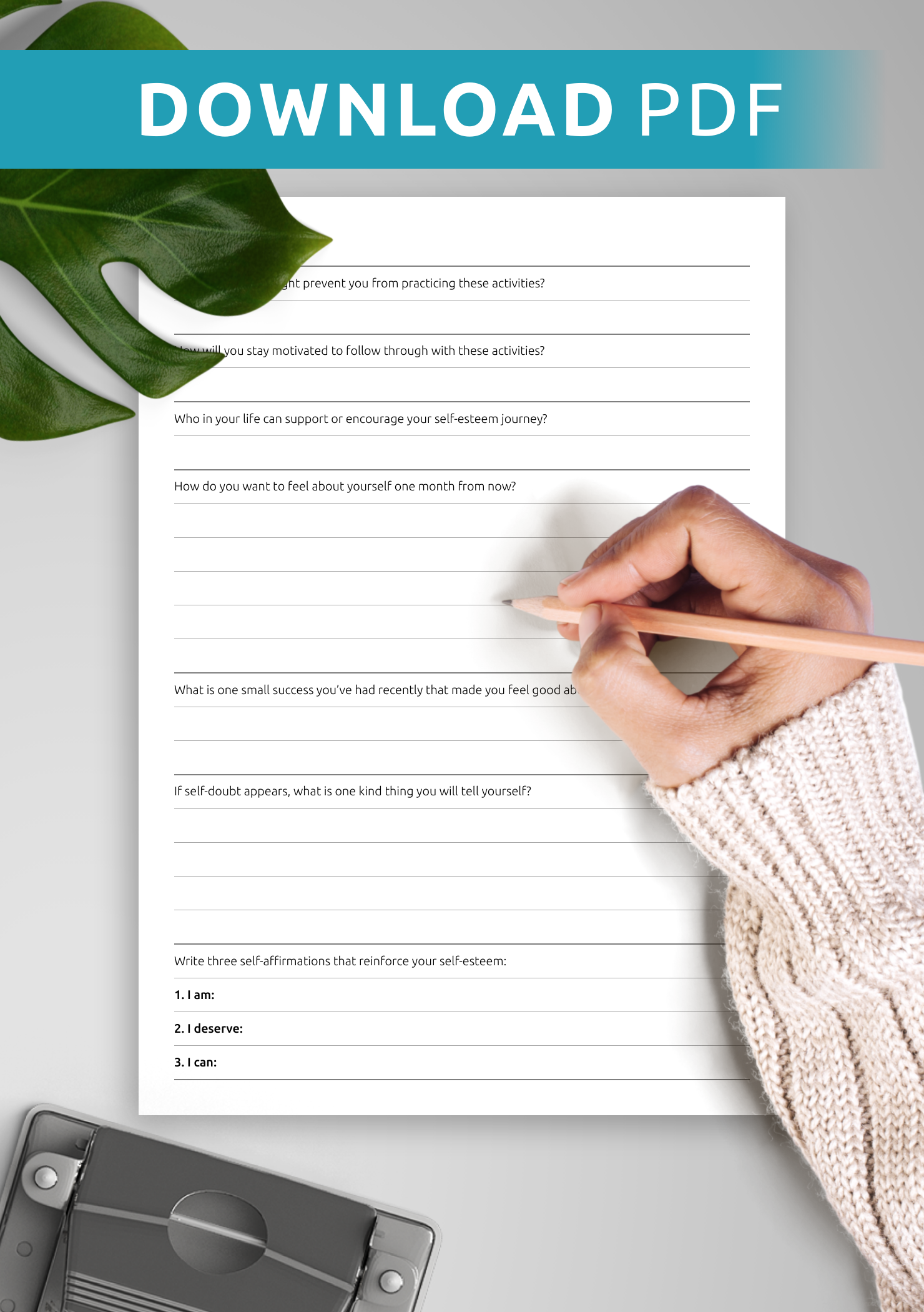 Self-Esteem Activities Worksheet – Build Confidence & Self-Worth
