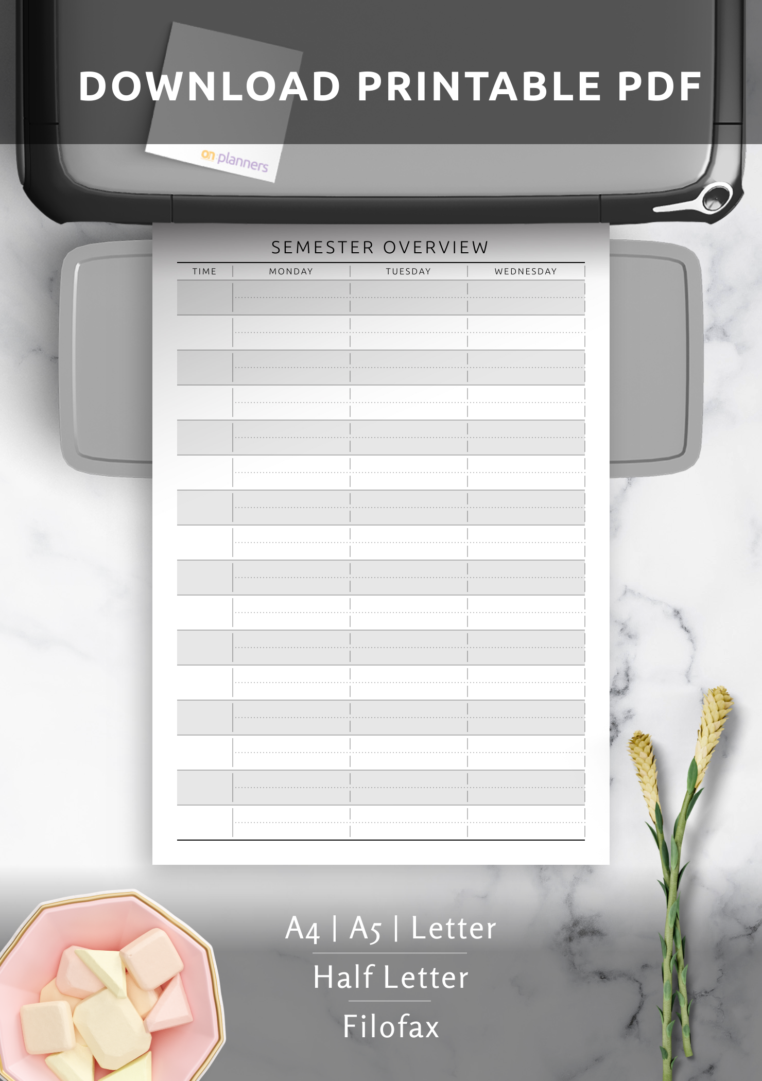 Download Printable Semester Overview Template PDF Download Printable Semester Overview Template PDF