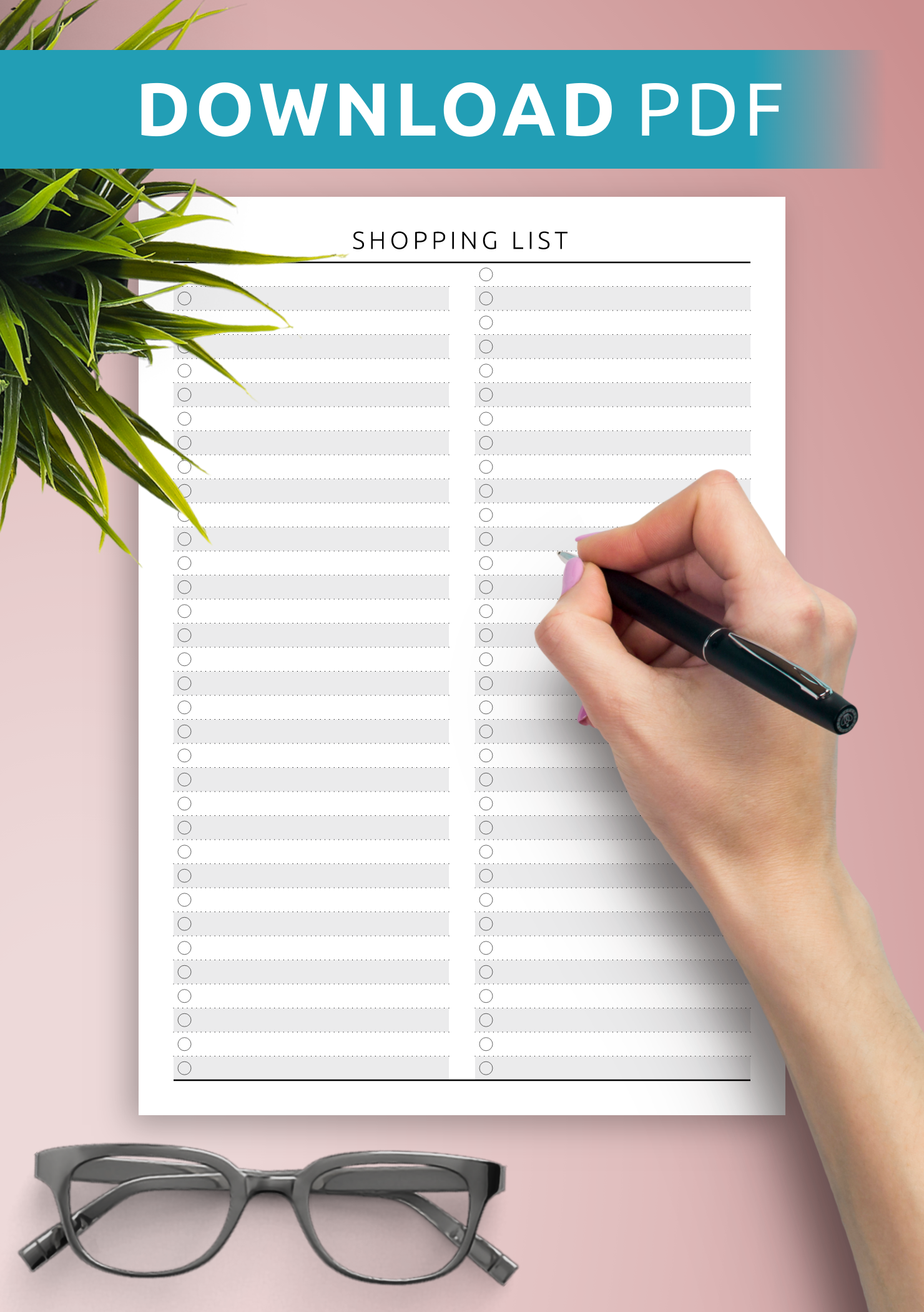 Download Printable Shopping List Template - Original Style PDF