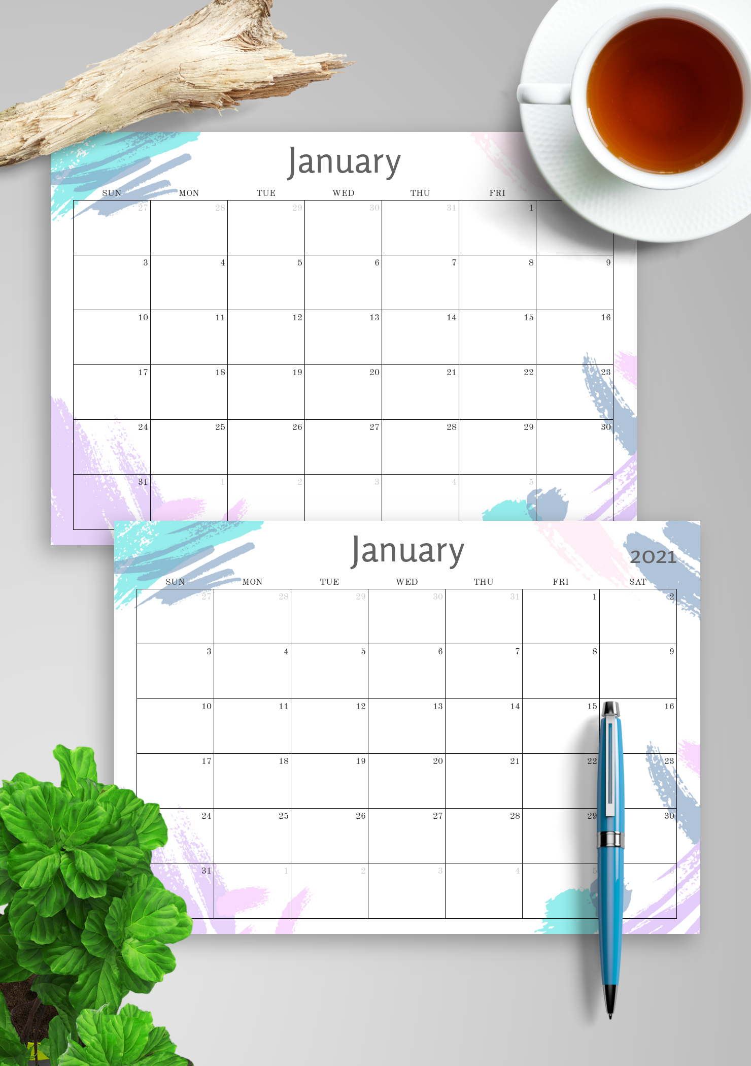 Blank Calendar Calendar Printable Simple Calendar Journal Calendar 