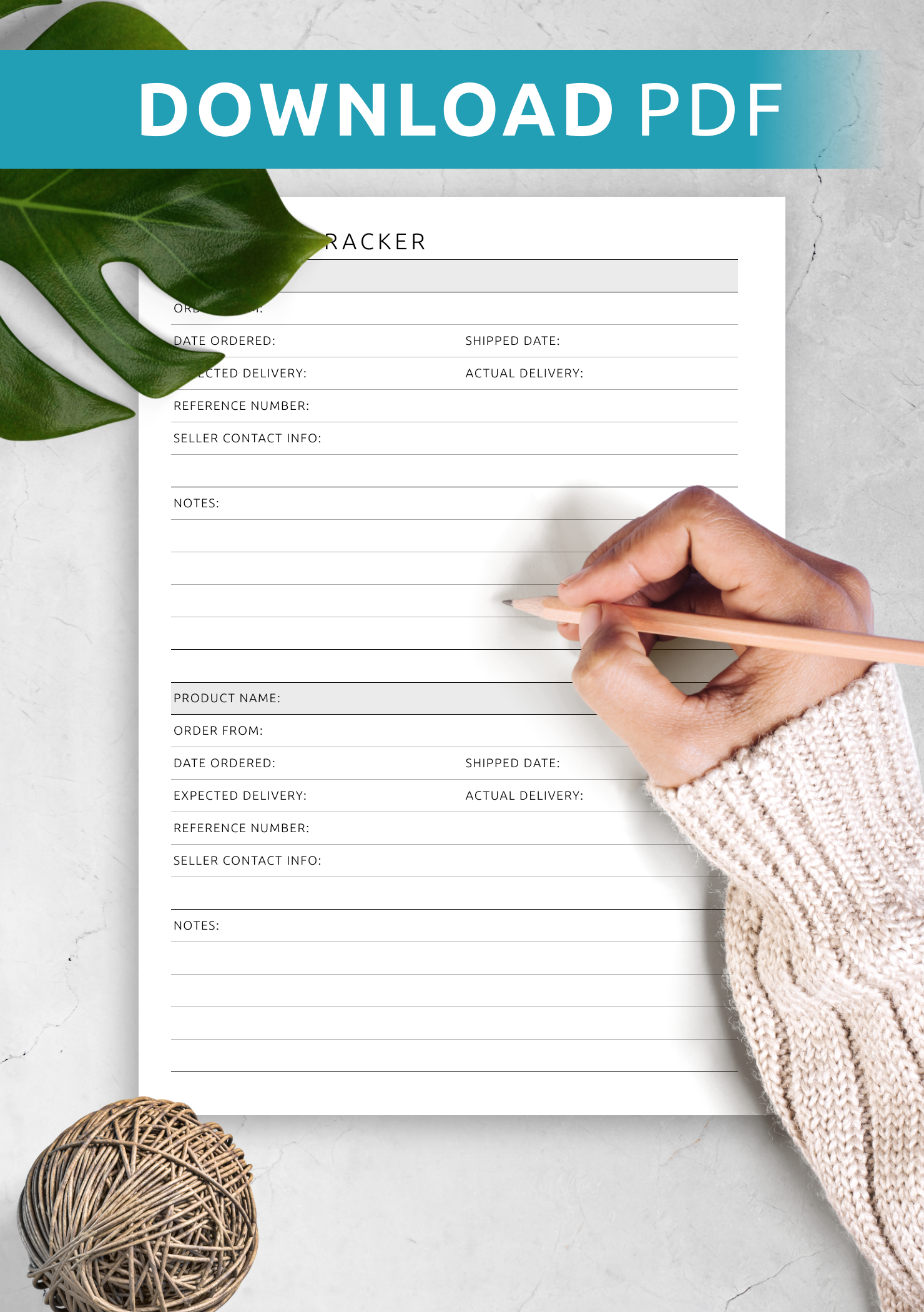 Download Printable Simple Delivery Tracker Template PDF