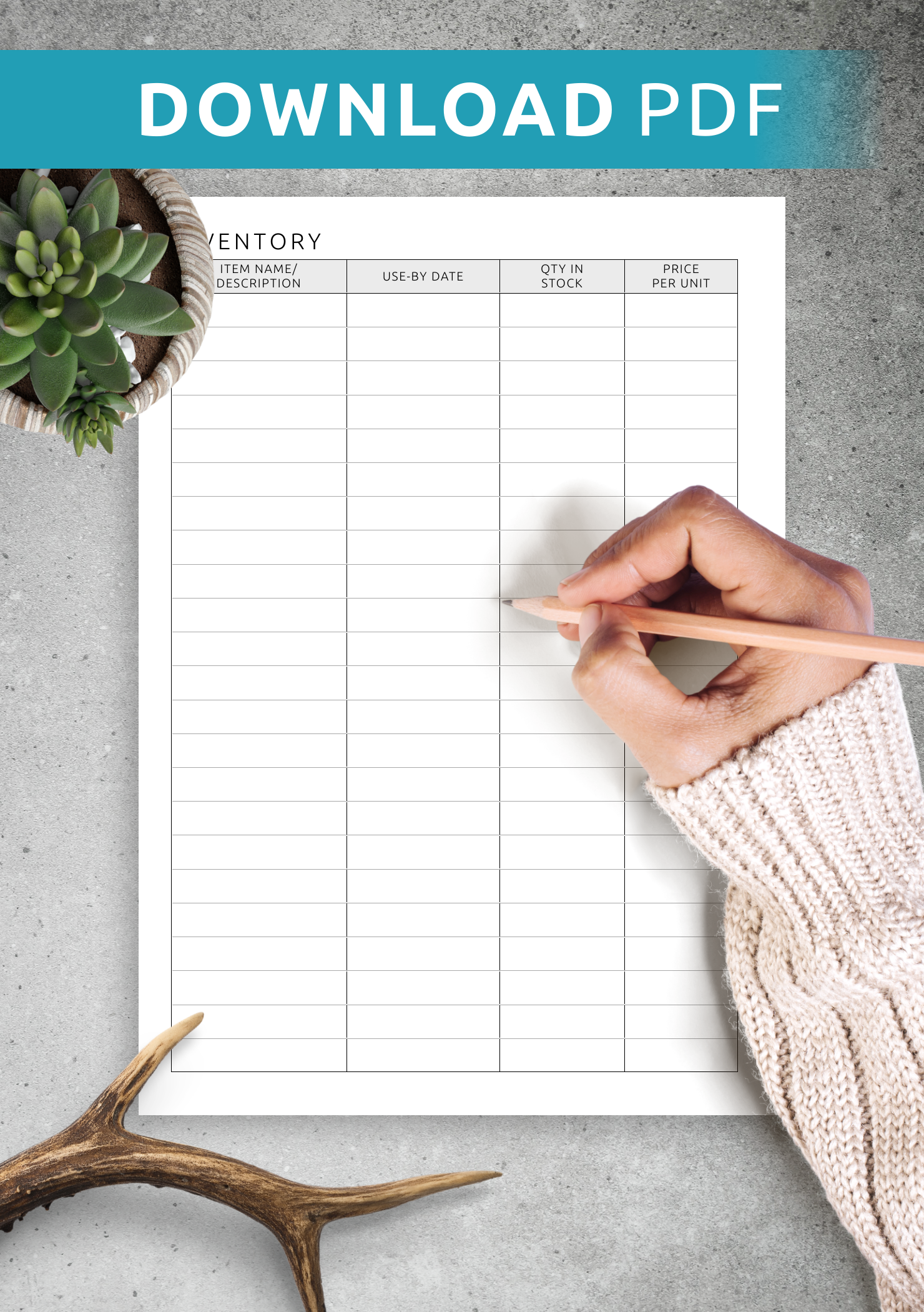 Download Printable Simple Inventory Template PDF