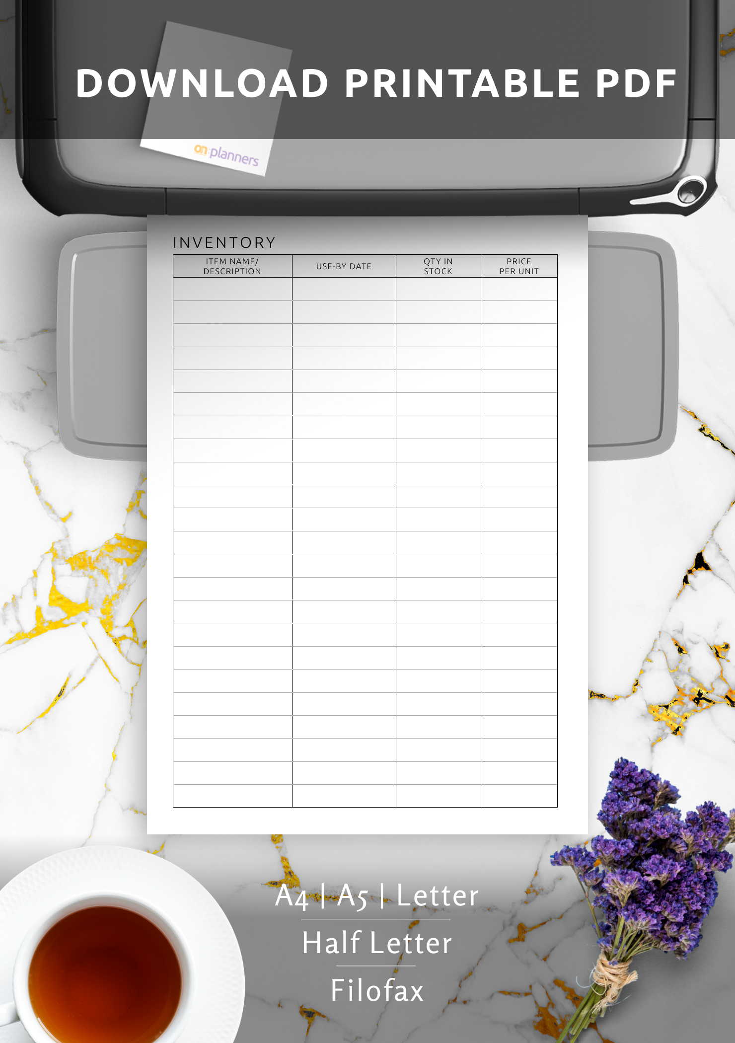 Download Printable Simple Inventory Template PDF