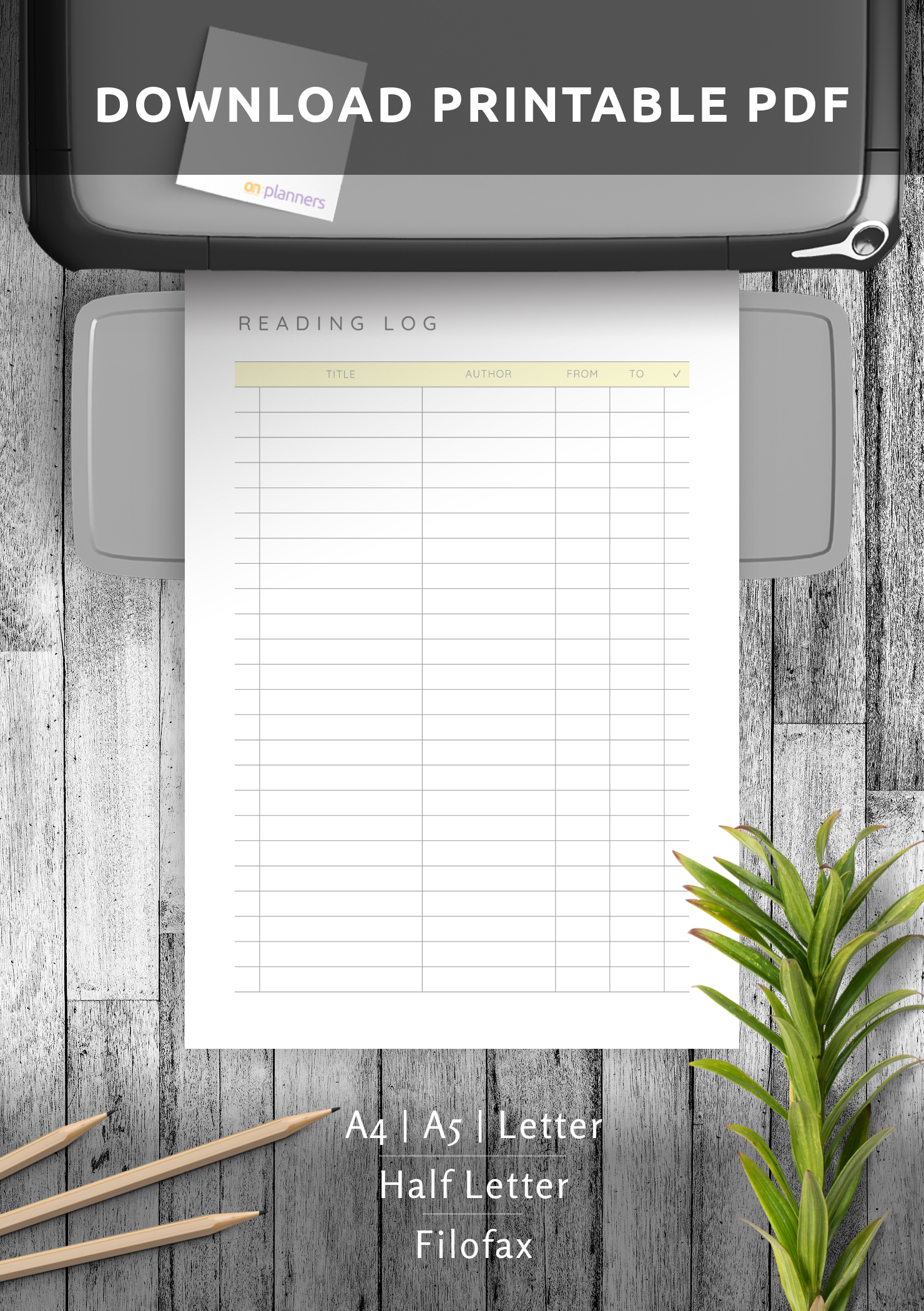 Download Printable Simple Reading Log Template PDF