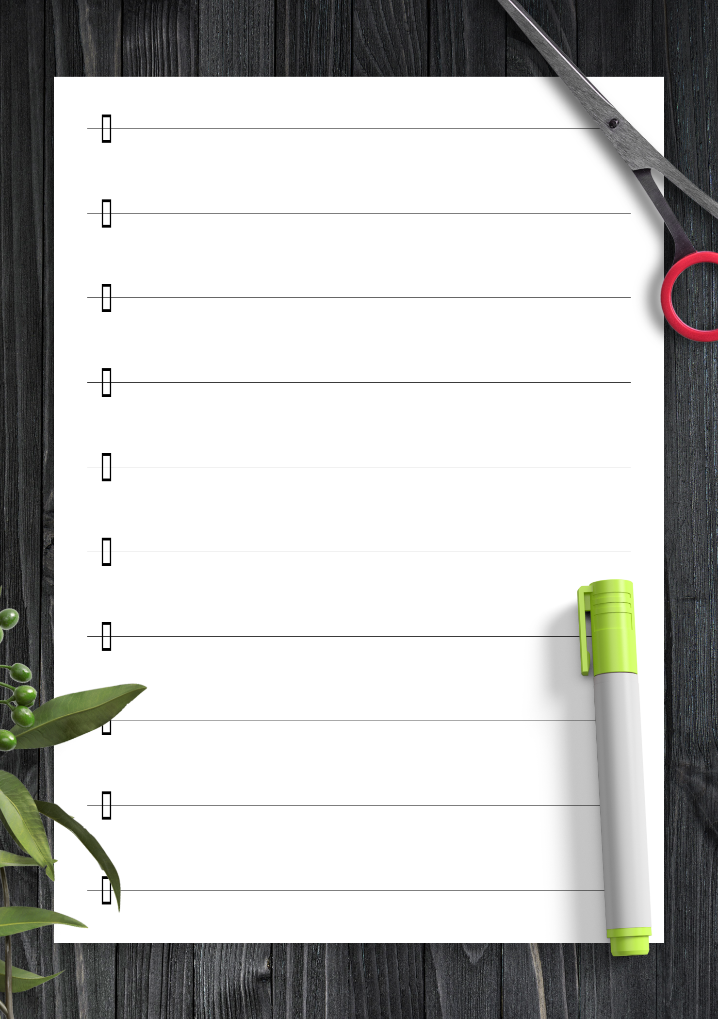 Download Printable Single-Line Percussion Staff – Unpitched Rhythm ...