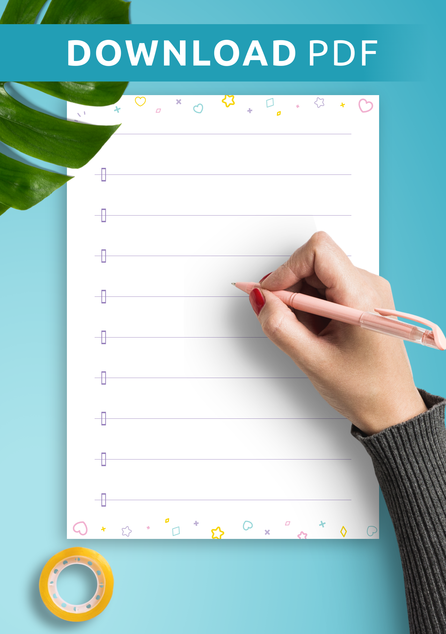 Download Printable Single-Line Percussion Staff – Unpitched Rhythm ...